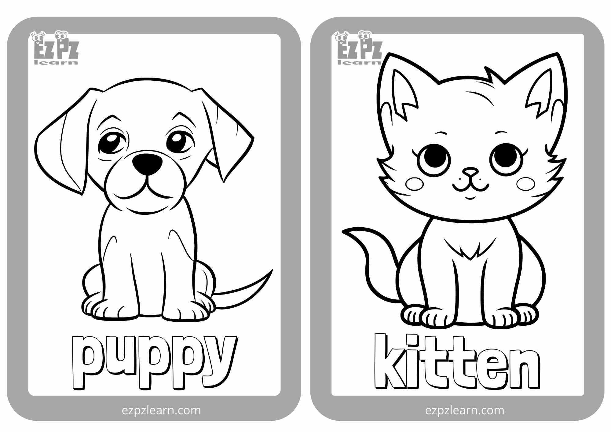 easy baby animal coloring pages