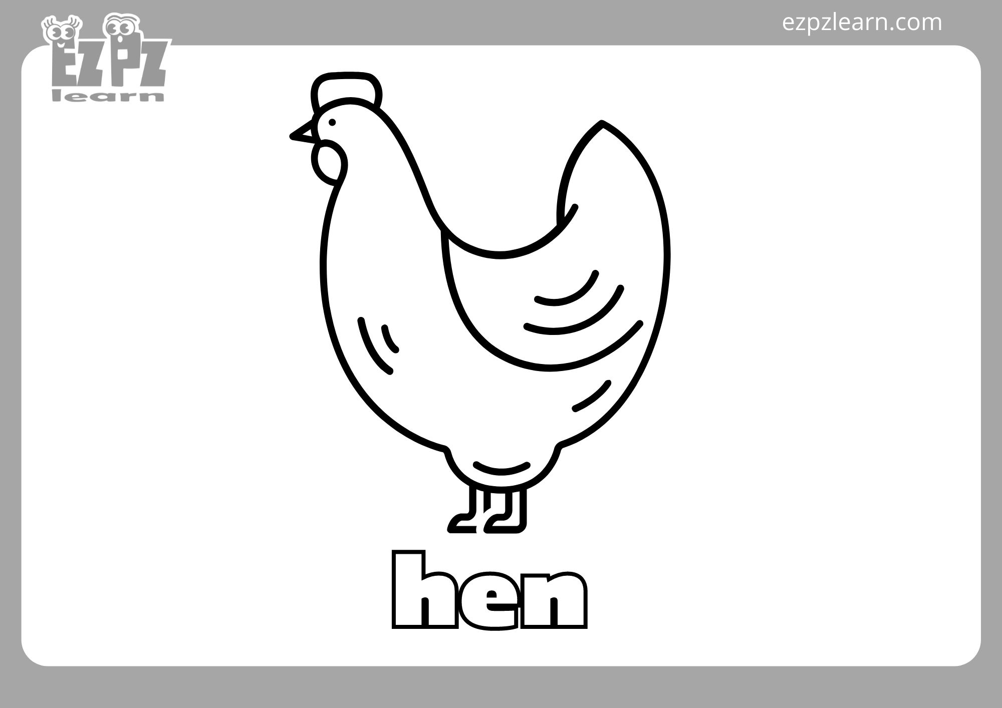 Farm Animals 1 Mini Cards Coloring - Ezpzlearn.com