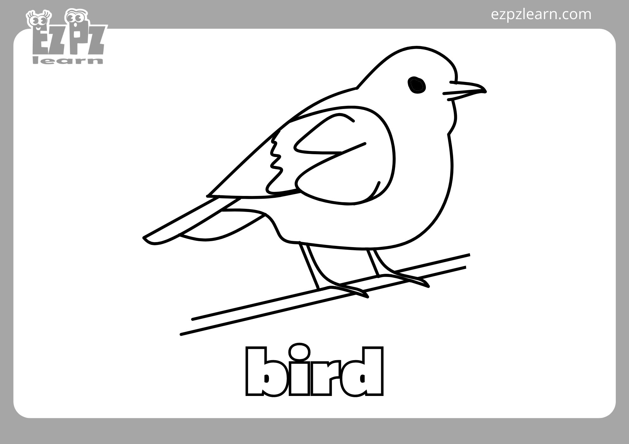 Bird Coloring Page - Ezpzlearn.com