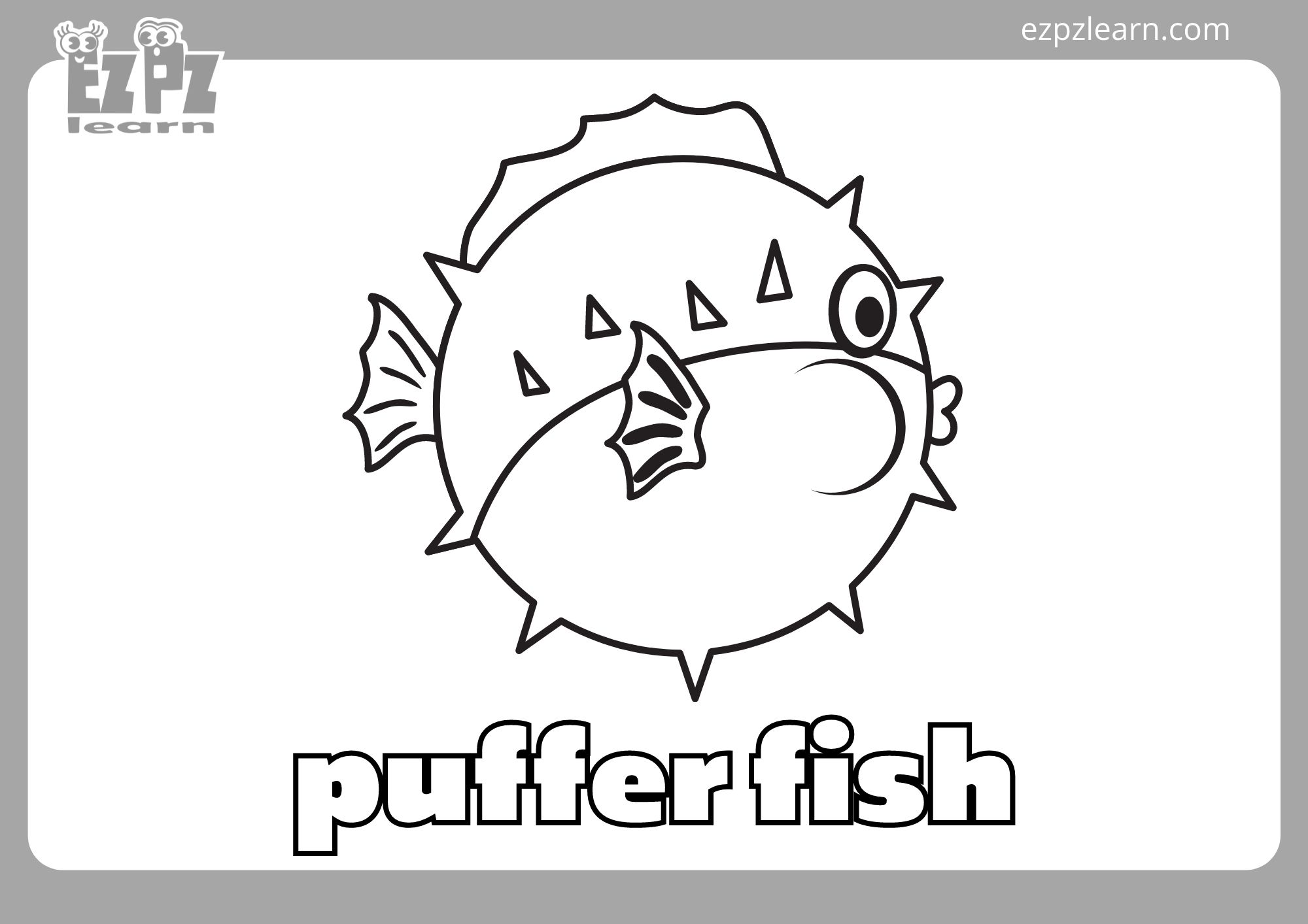 Puffer Fish Coloring Page - Ezpzlearn.com