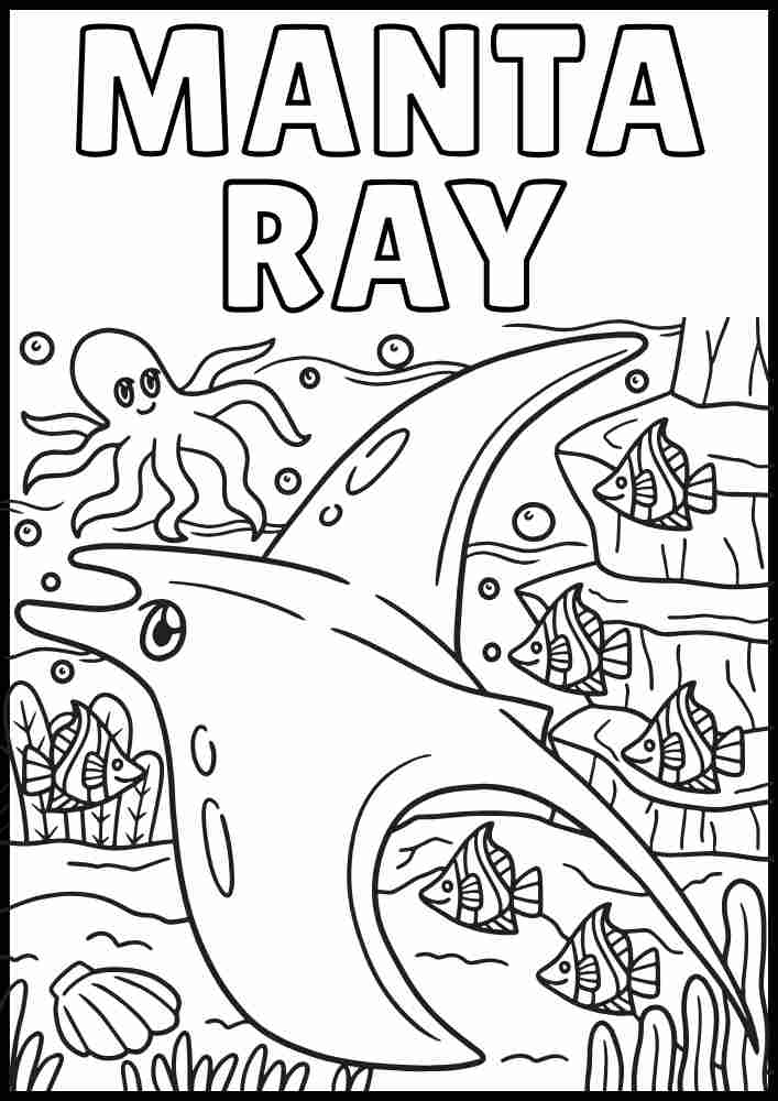 Manta Ray Interactive Coloring. Color Online, Download and Print ...