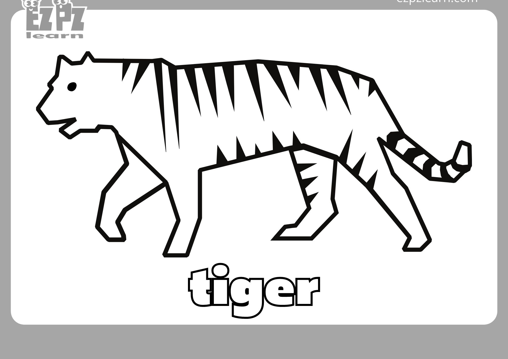 Tiger Coloring Page - Ezpzlearn.com
