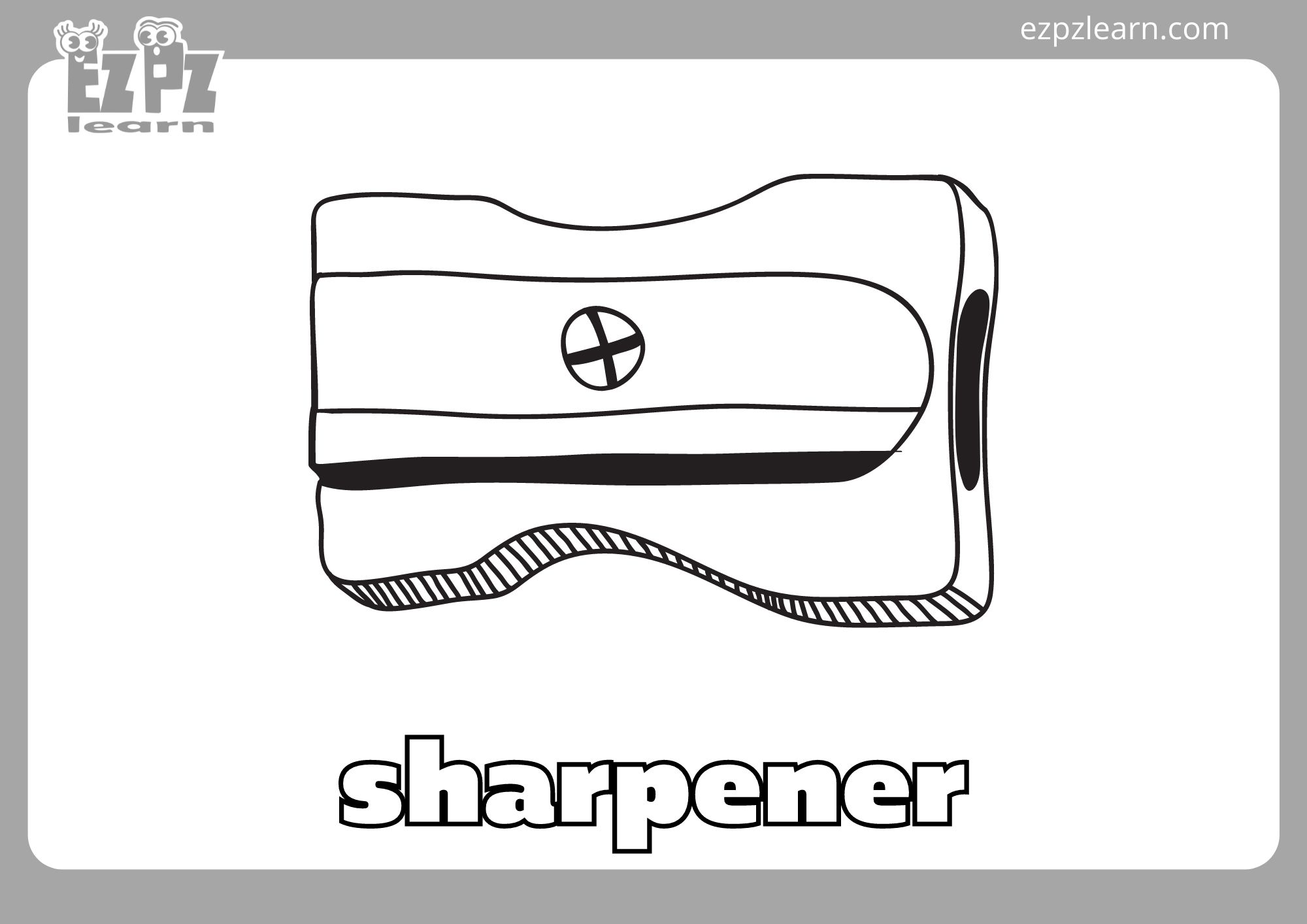 Pencil Sharpener Coloring Page - Ezpzlearn.com