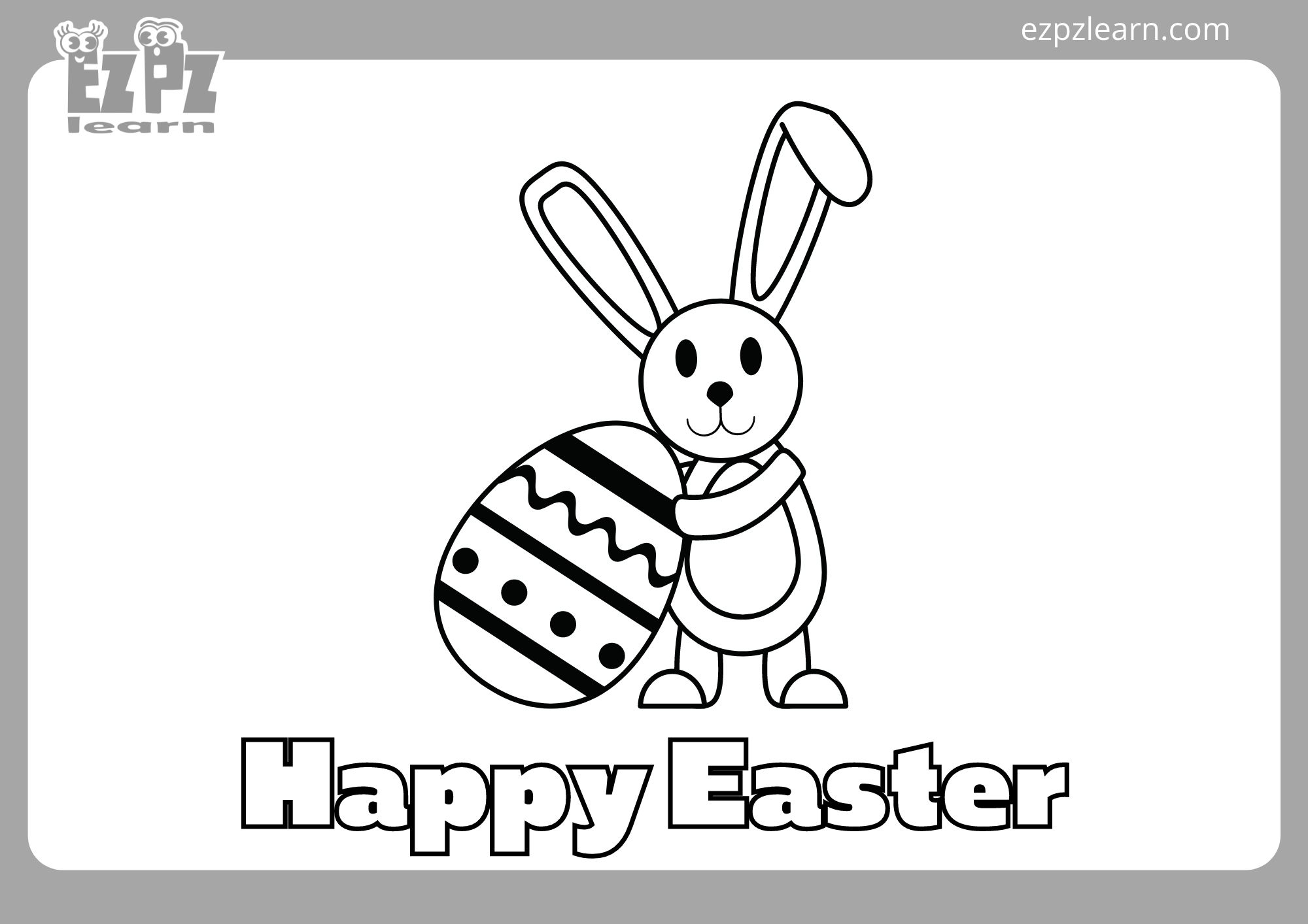 Happy Easter coloring page 1 - Ezpzlearn.com