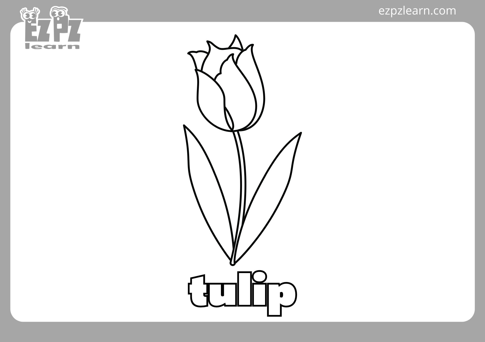 Tulip coloring page - Ezpzlearn.com