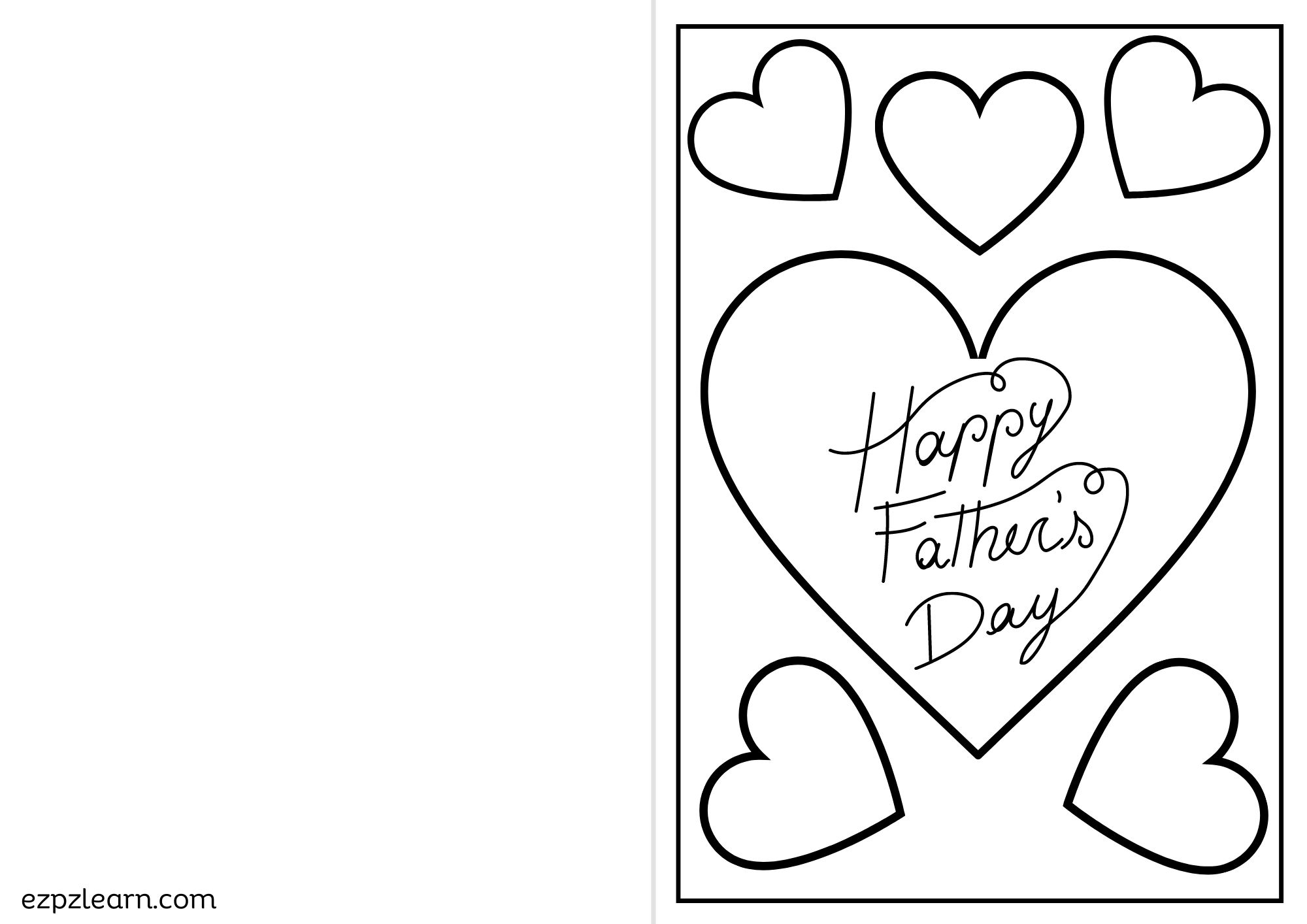 Father's Day Card for Kids free PDF Download - Ezpzlearn.com