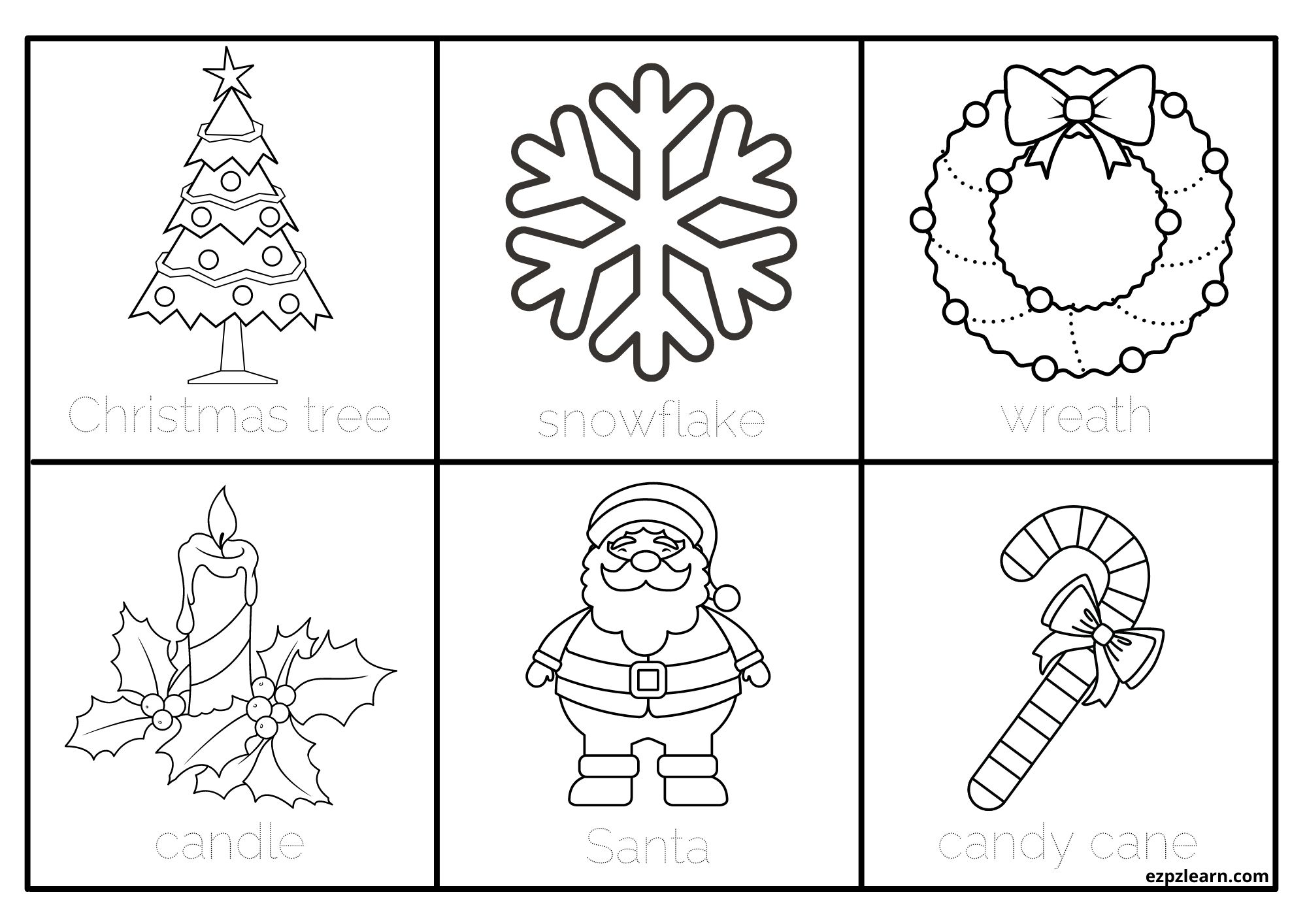 Christmas Tracing 3 - Ezpzlearn.com
