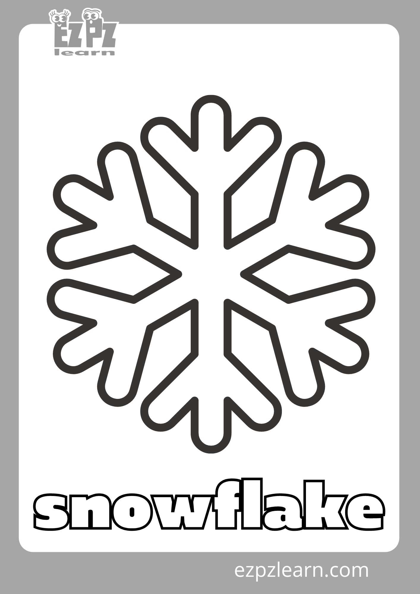 Snowflake Coloring Page - Ezpzlearn.com