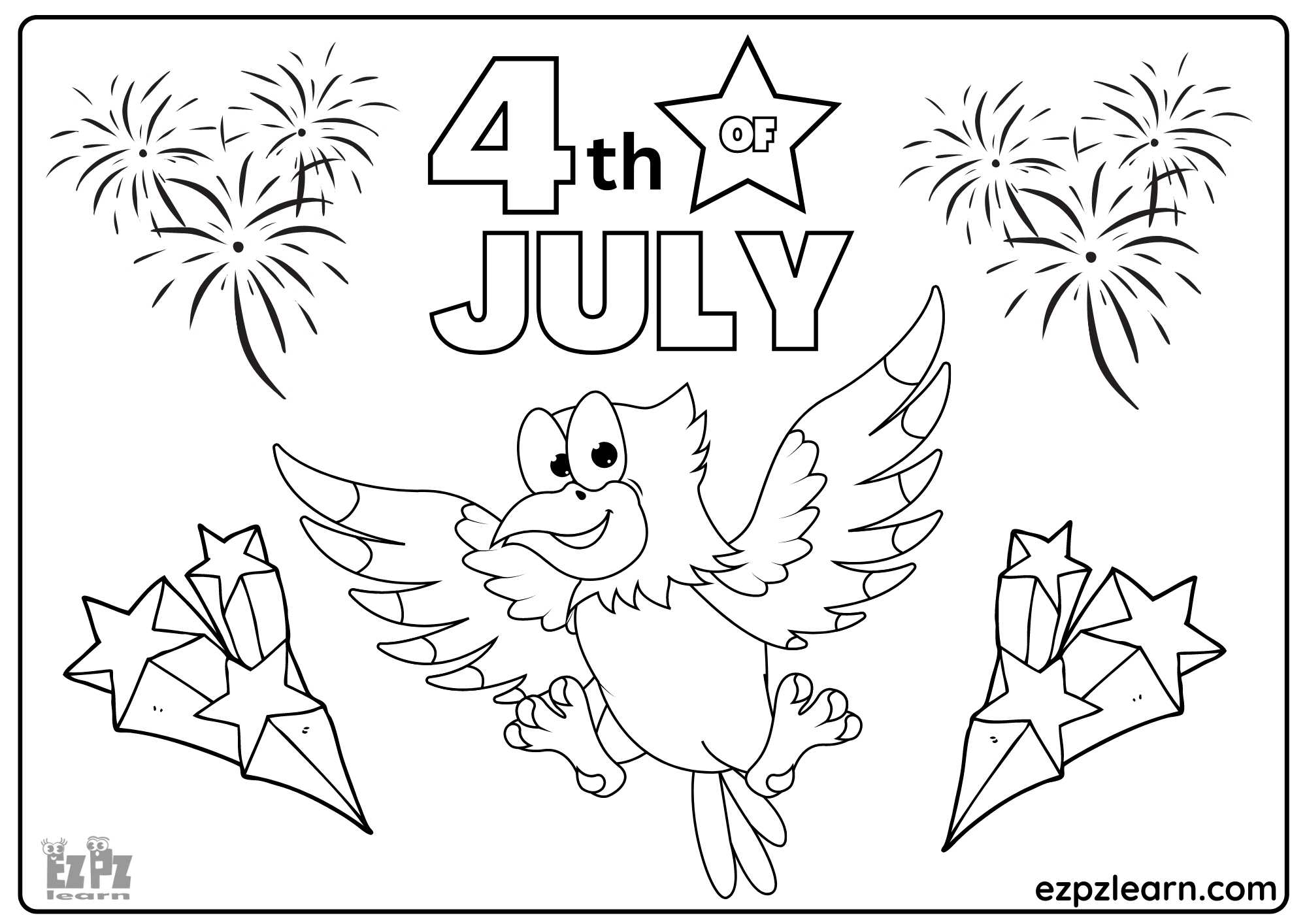 4th of July Independence Day Coloring Page 7 - Ezpzlearn.com