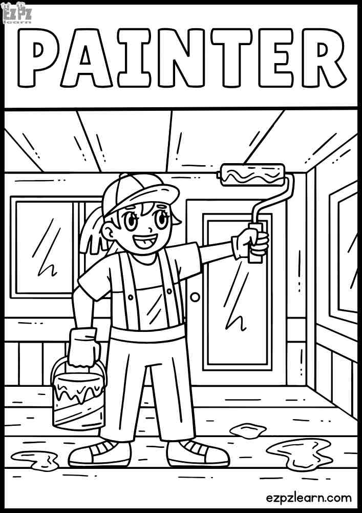Painter Job Interactive Coloring Page – Free Online & Printable ...