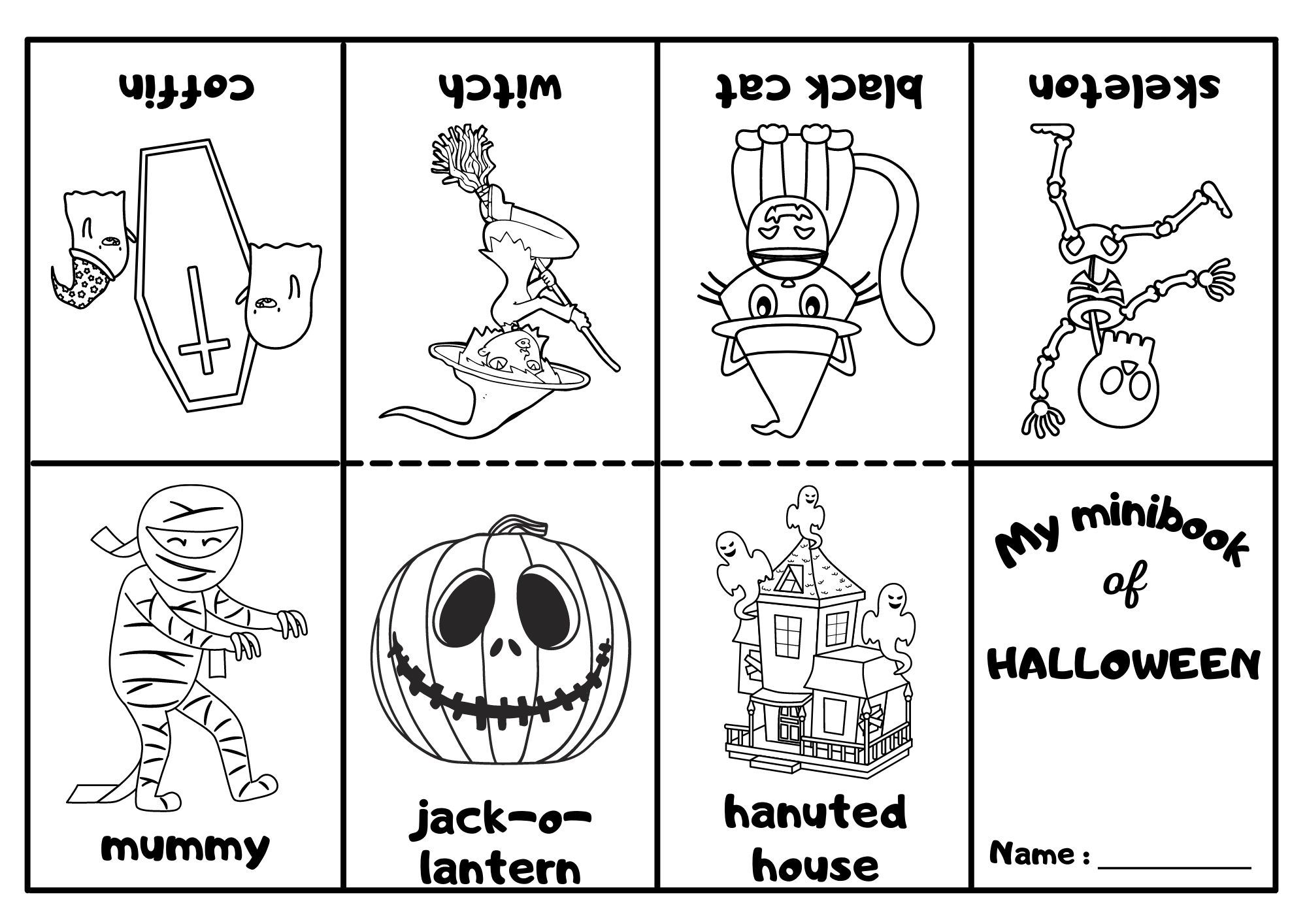 Halloween Mini Coloring Book - Ezpzlearn.com