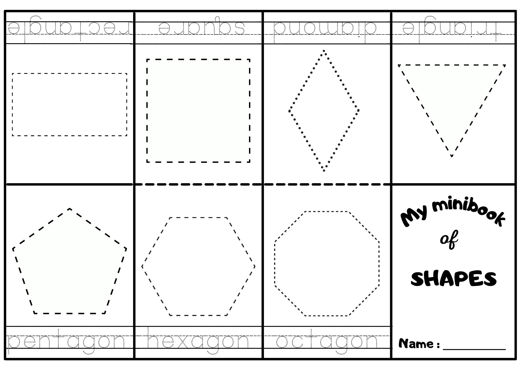 Shapes 2 Mini Coloring Book Free PDF Download - Ezpzlearn.com