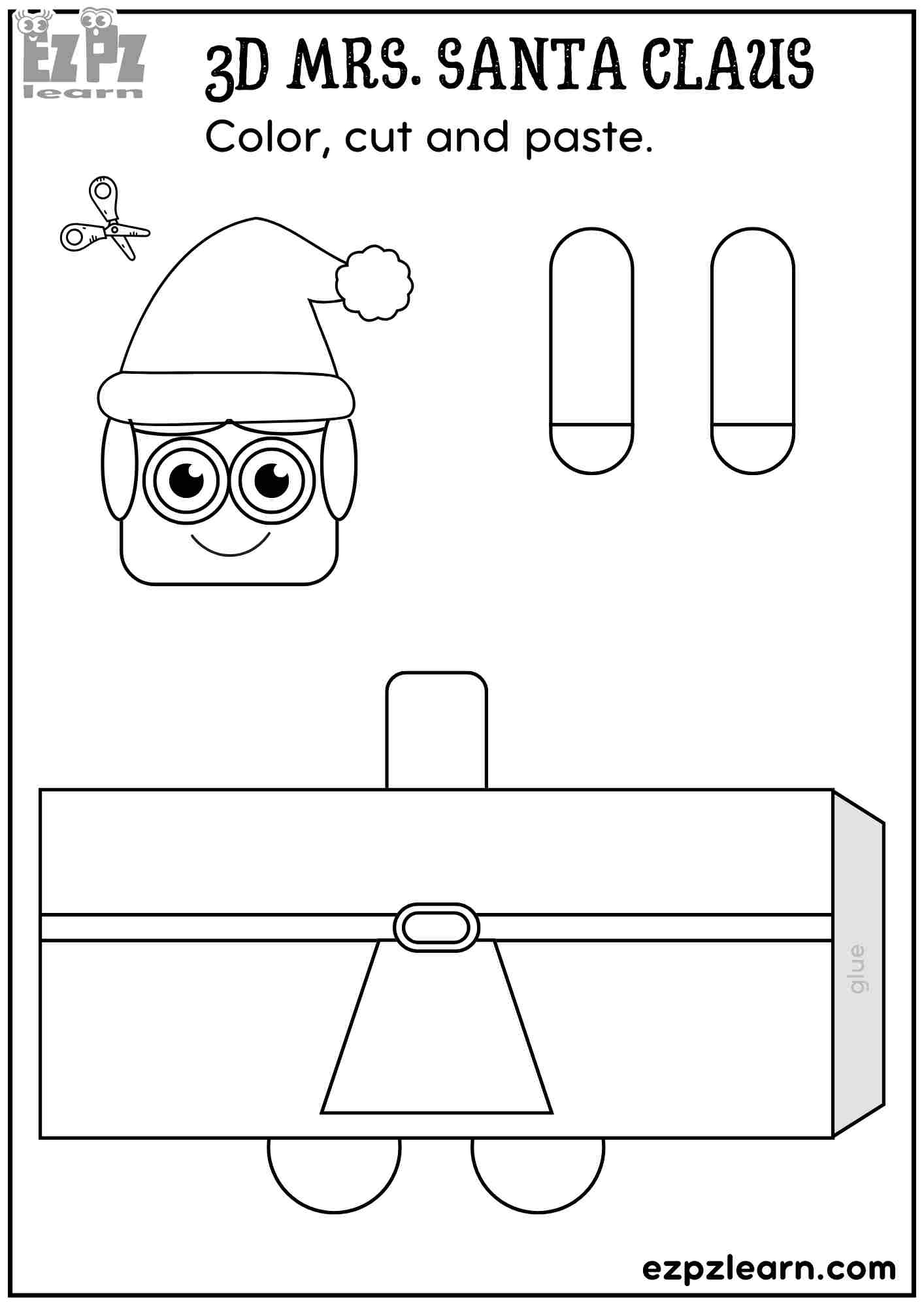 Printable Paper Santa Claus Christmas Puppet - Festive DIY Craft for ...