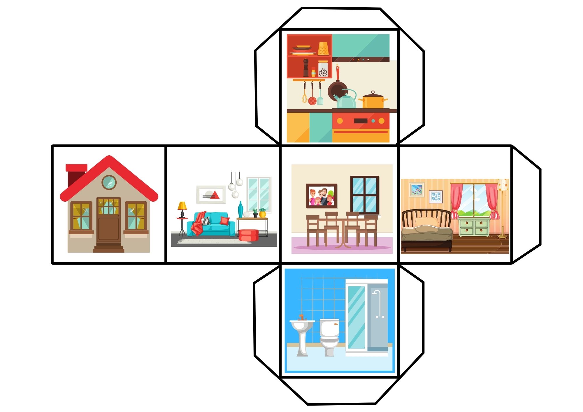 House Rooms Dice Game - Ezpzlearn.com