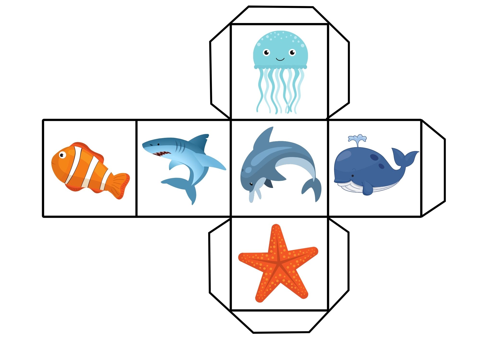 Sea Animals Dice Game - Ezpzlearn.com