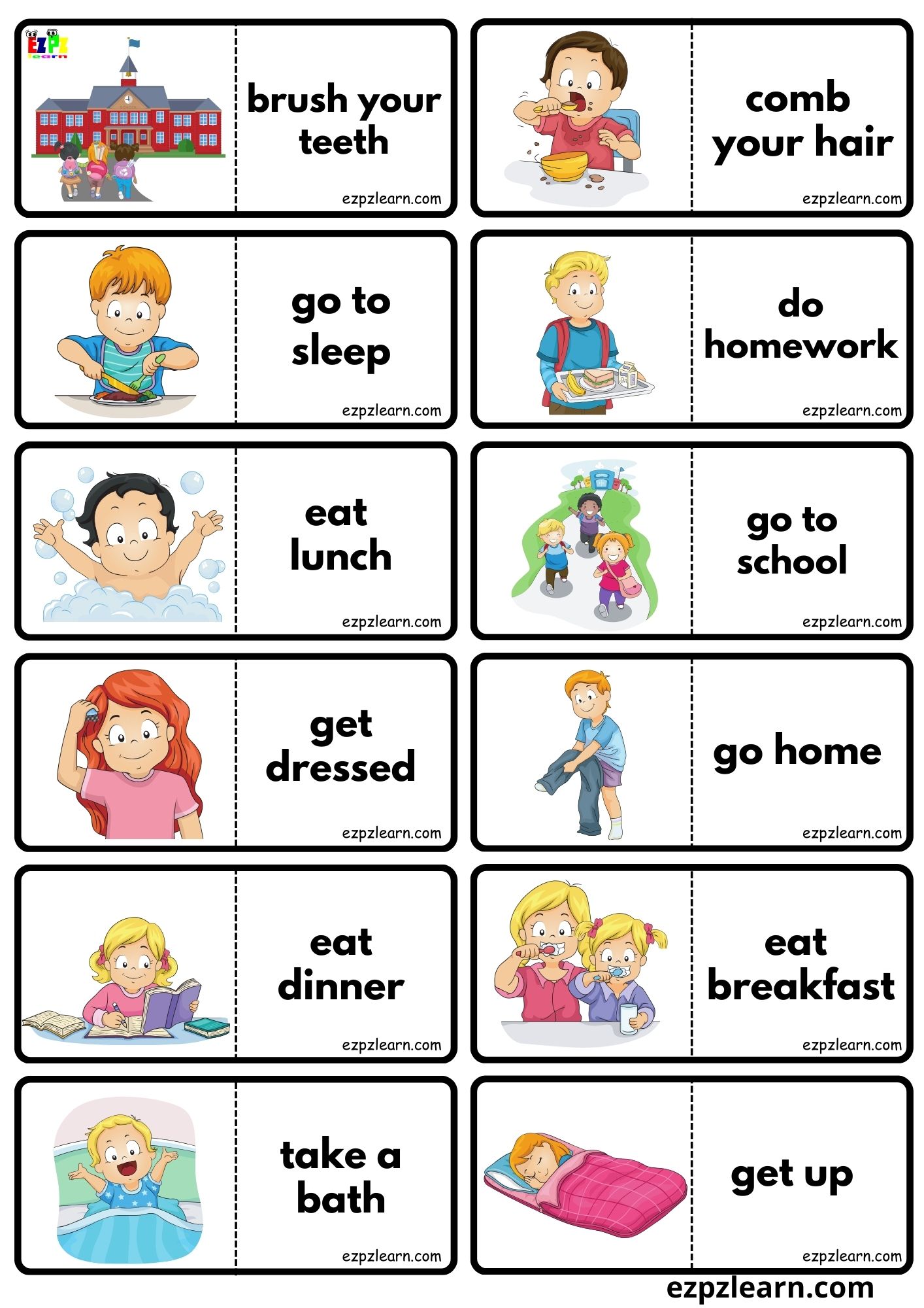 Daily Routine - Ezpzlearn.com