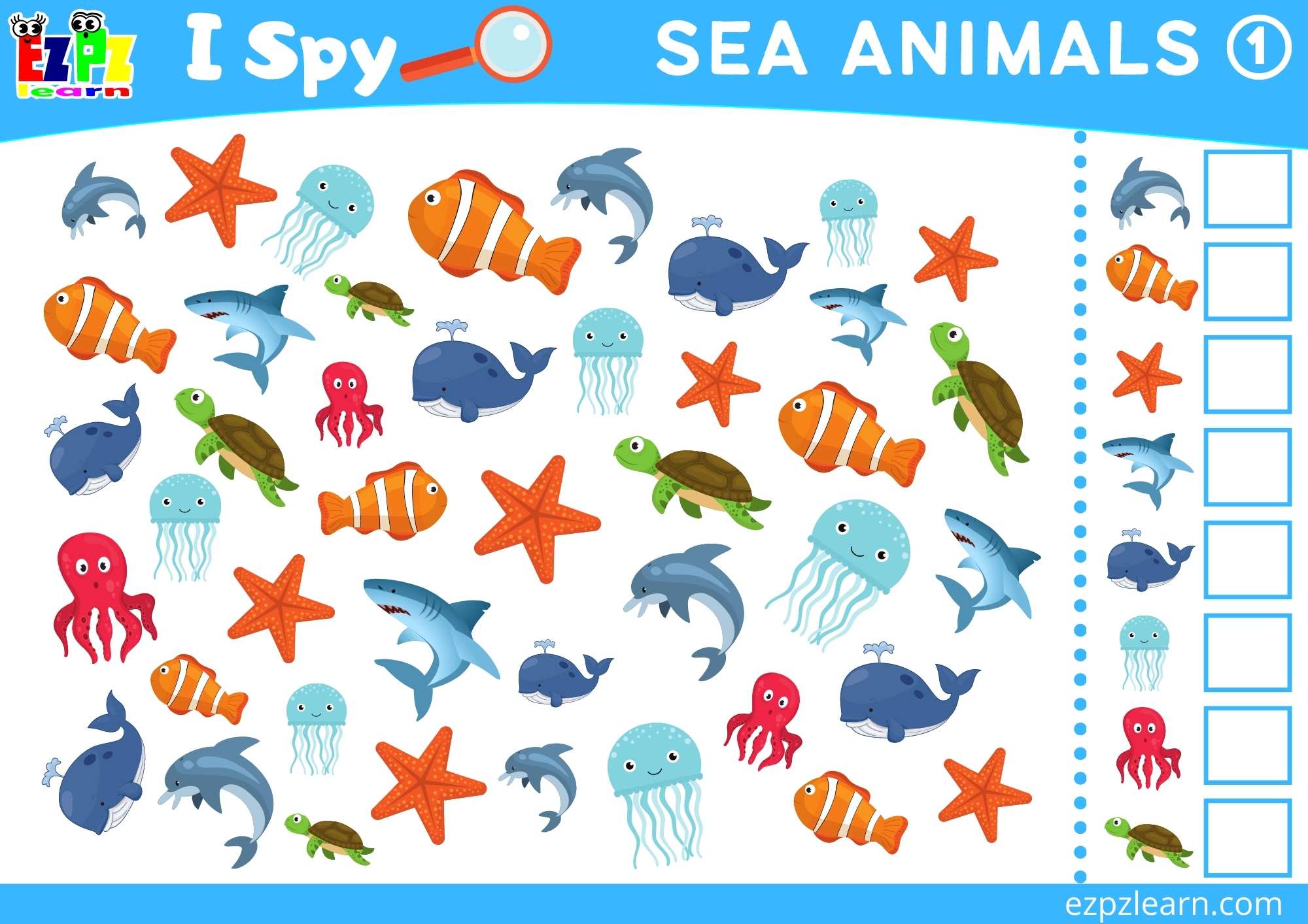 Sea Creatures - Ezpzlearn.com