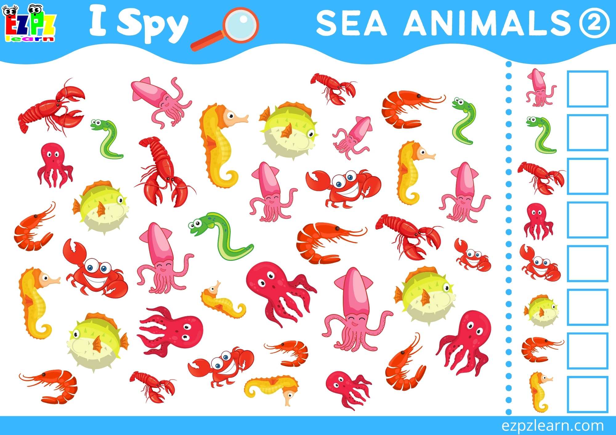 Sea Creatures - Ezpzlearn.com