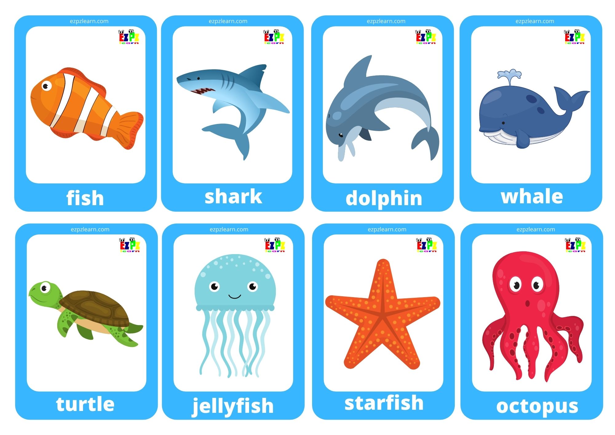 Sea Creatures - Ezpzlearn.com