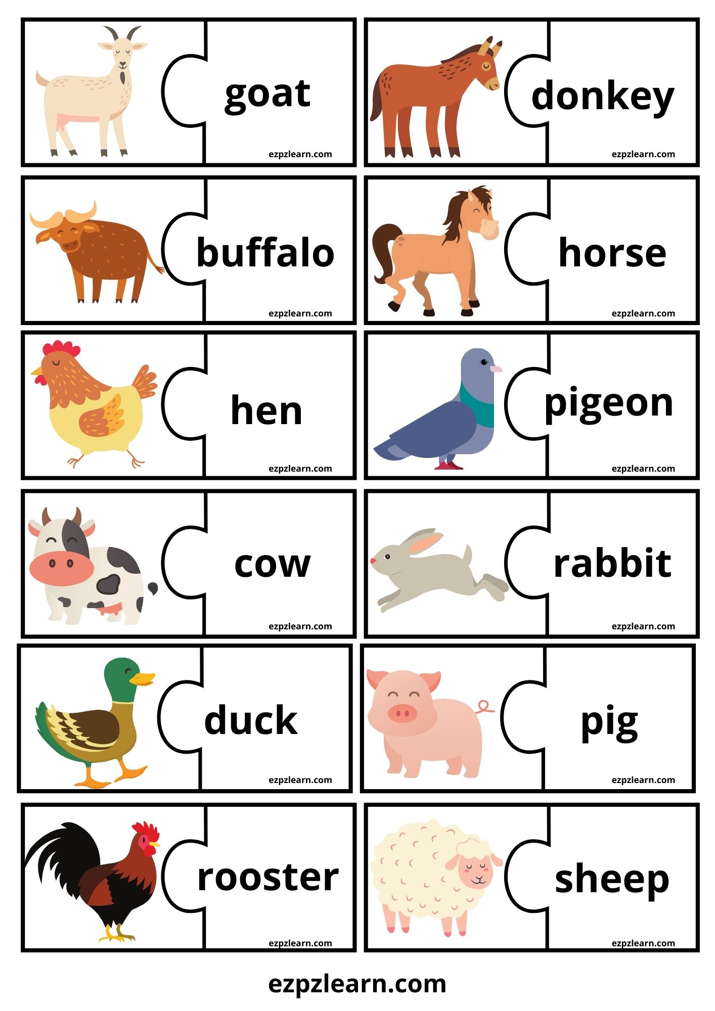 Farm Animals - Ezpzlearn.com