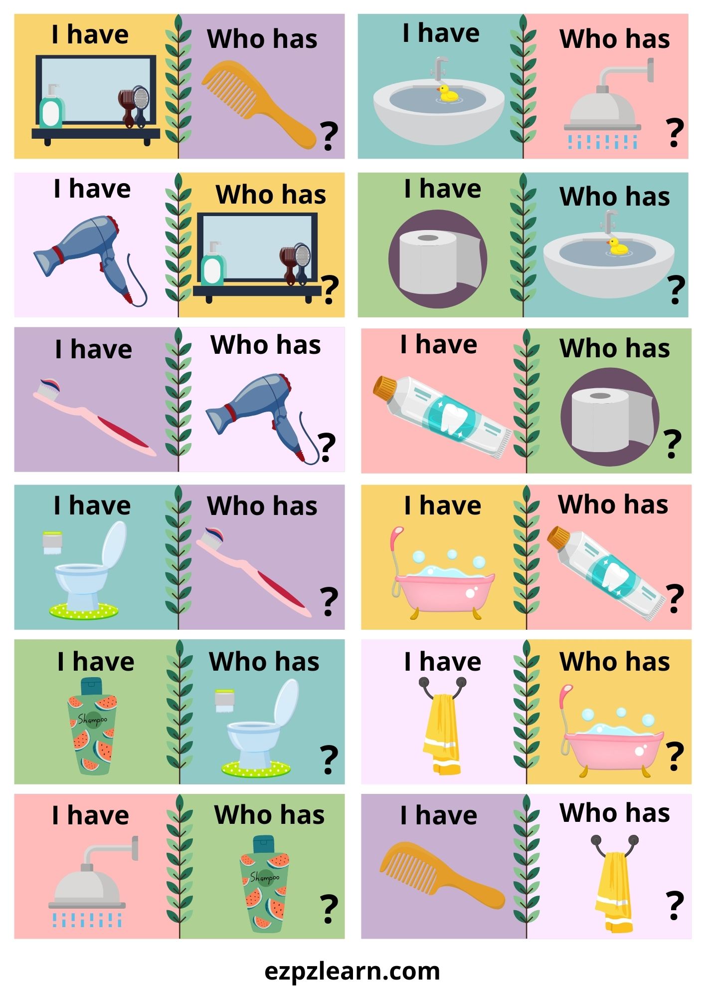 Bathroom - Ezpzlearn.com