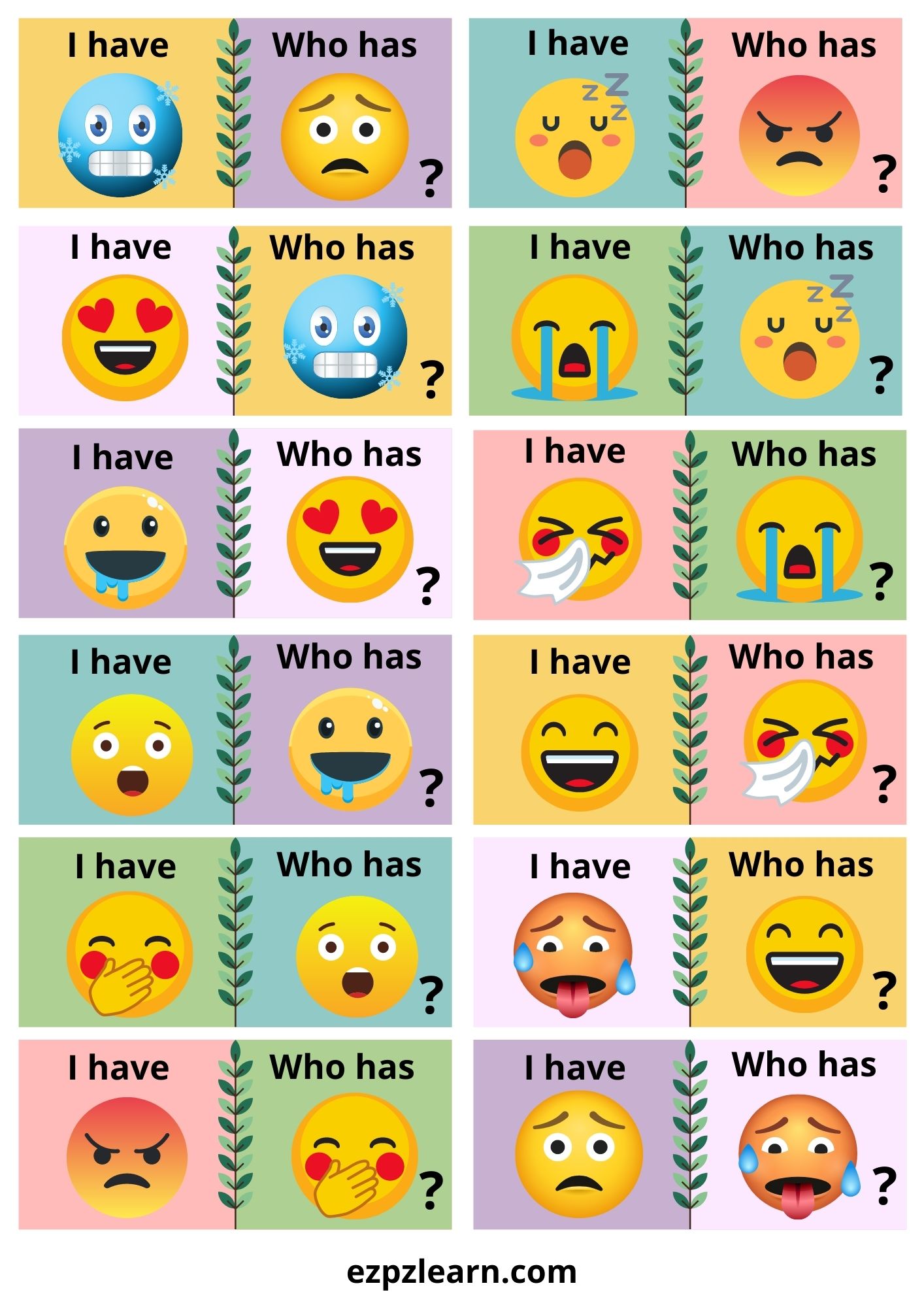 Feelings - Ezpzlearn.com