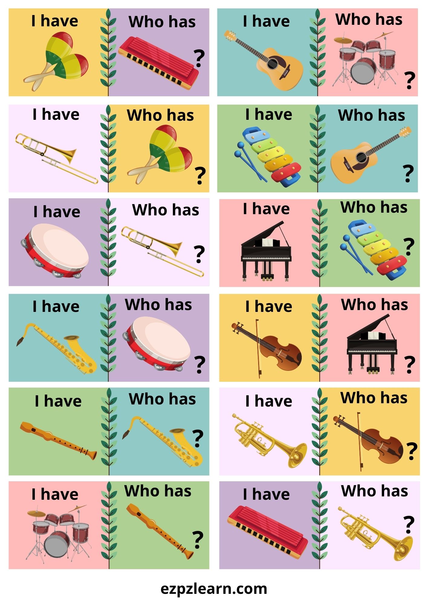 Musical Instruments - Ezpzlearn.com