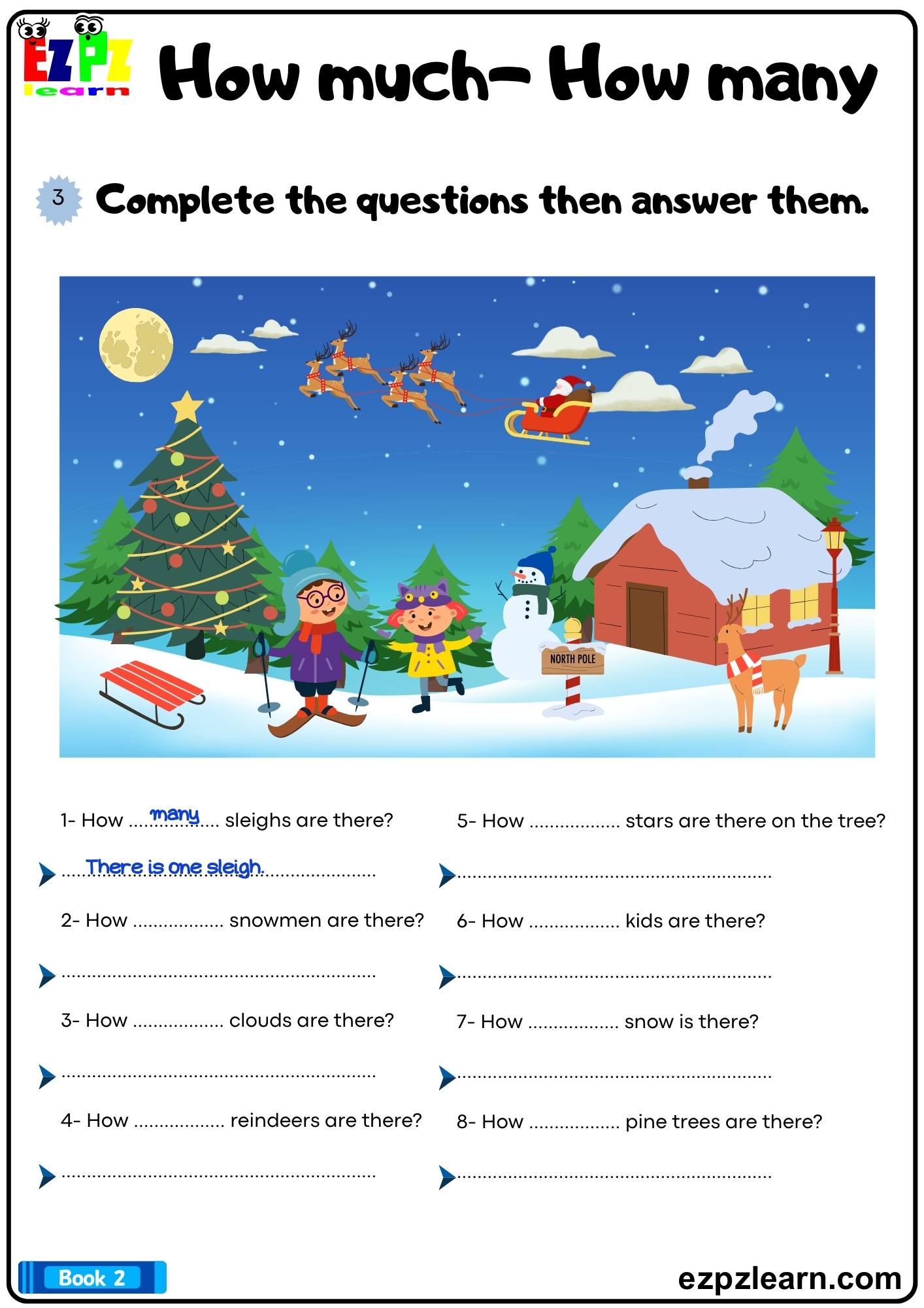 How much or How many Complete the questions then answer them Printable ...