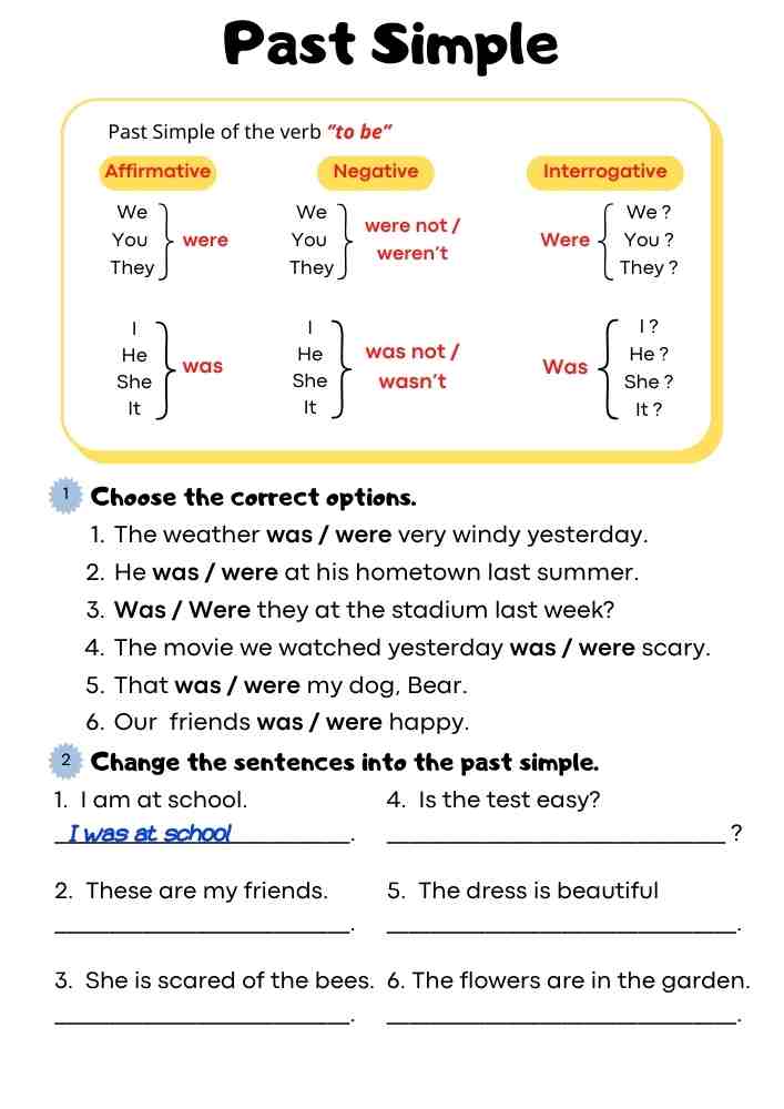Simple Past - Ezpzlearn.com