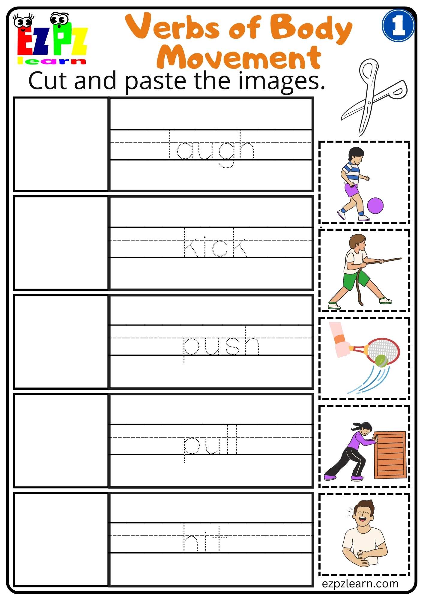 Verbs of Body Movement - Ezpzlearn.com