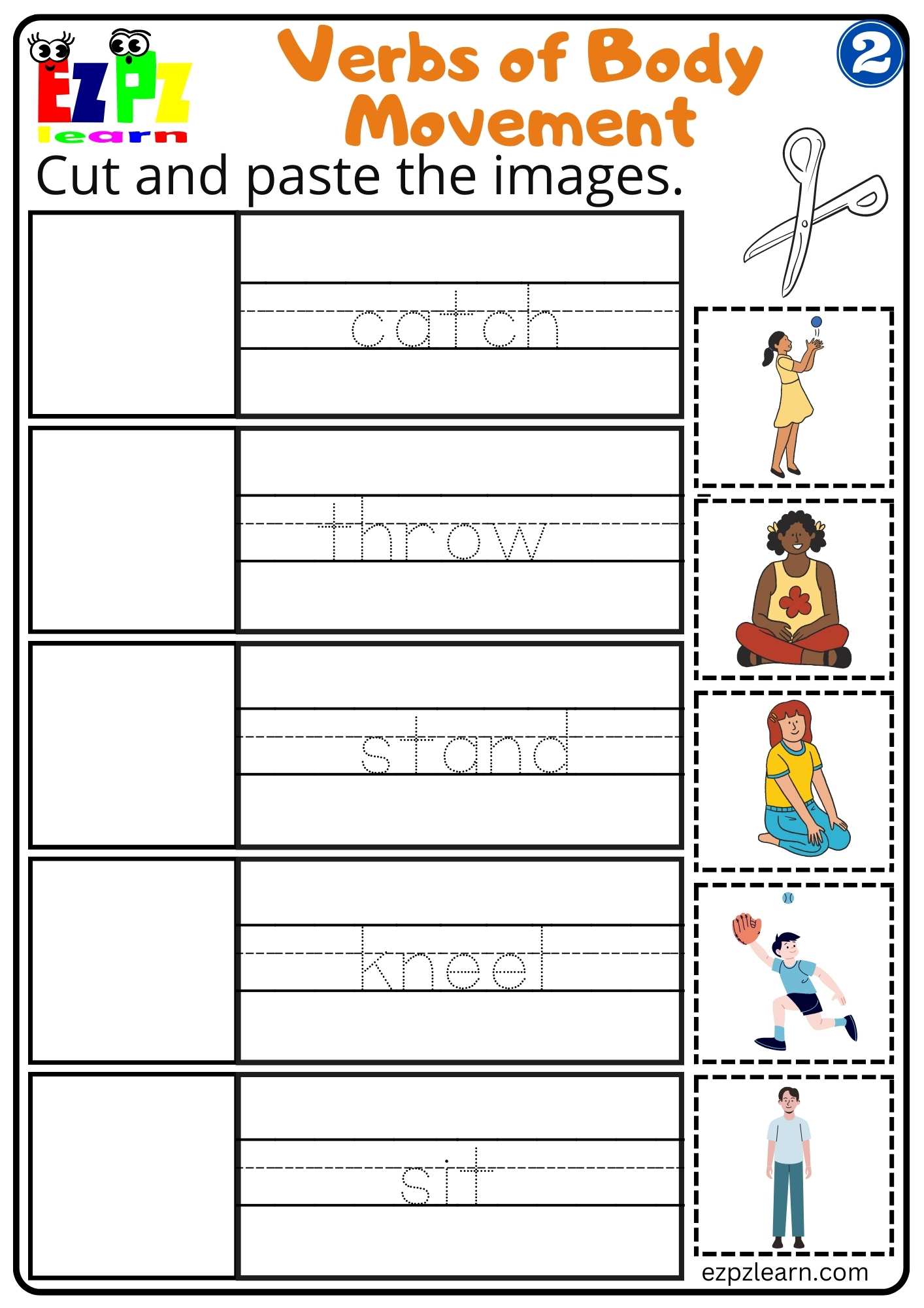 Group 2 Verbs of Body Movement Cut and Paste free PDF Download for ...