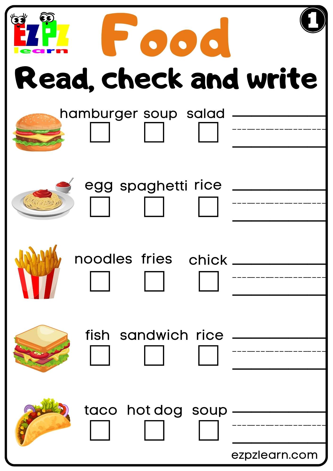 Esl Food Worksheet Food Drink ESL Activities Games Worksheets