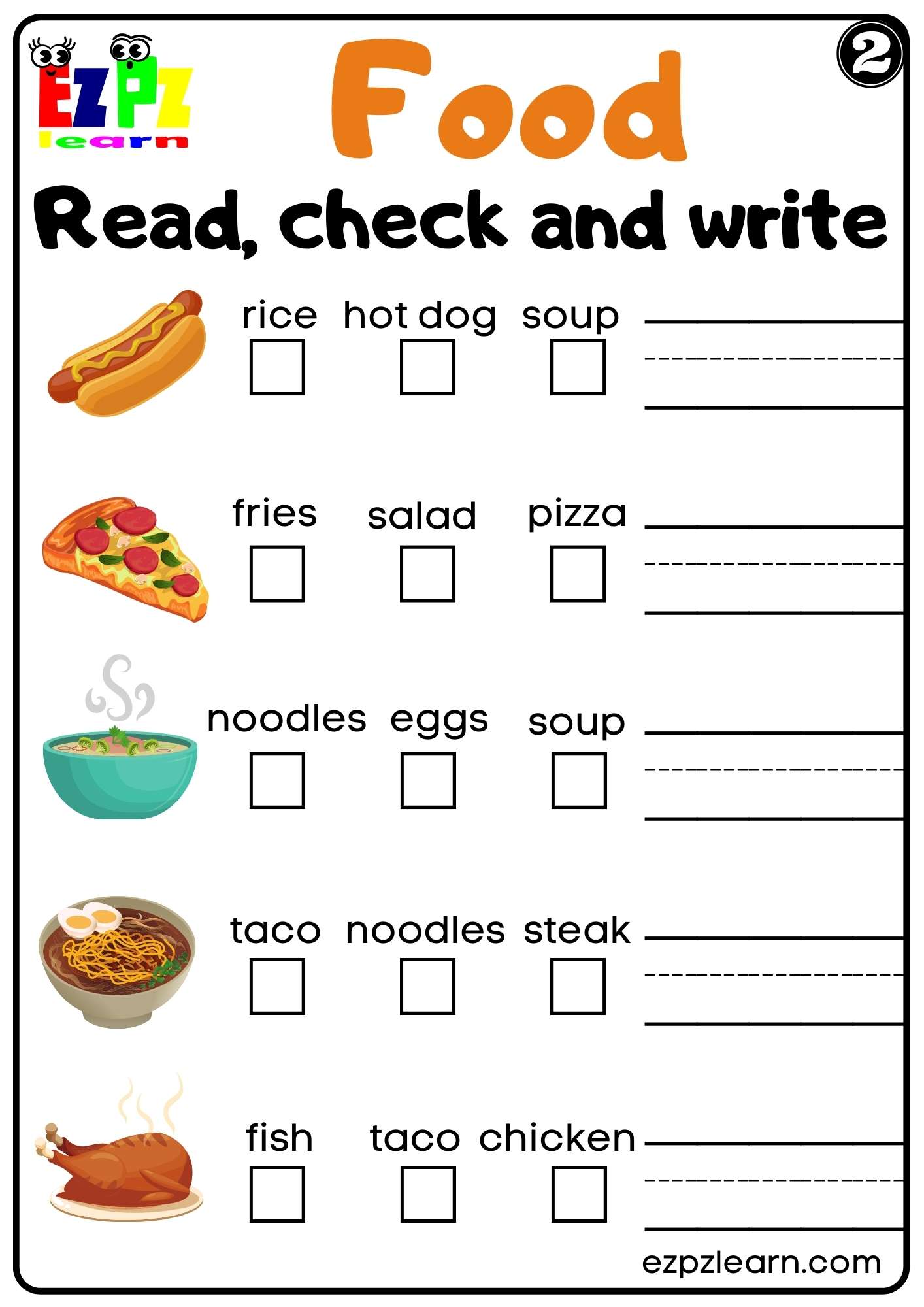 Food - Ezpzlearn.com