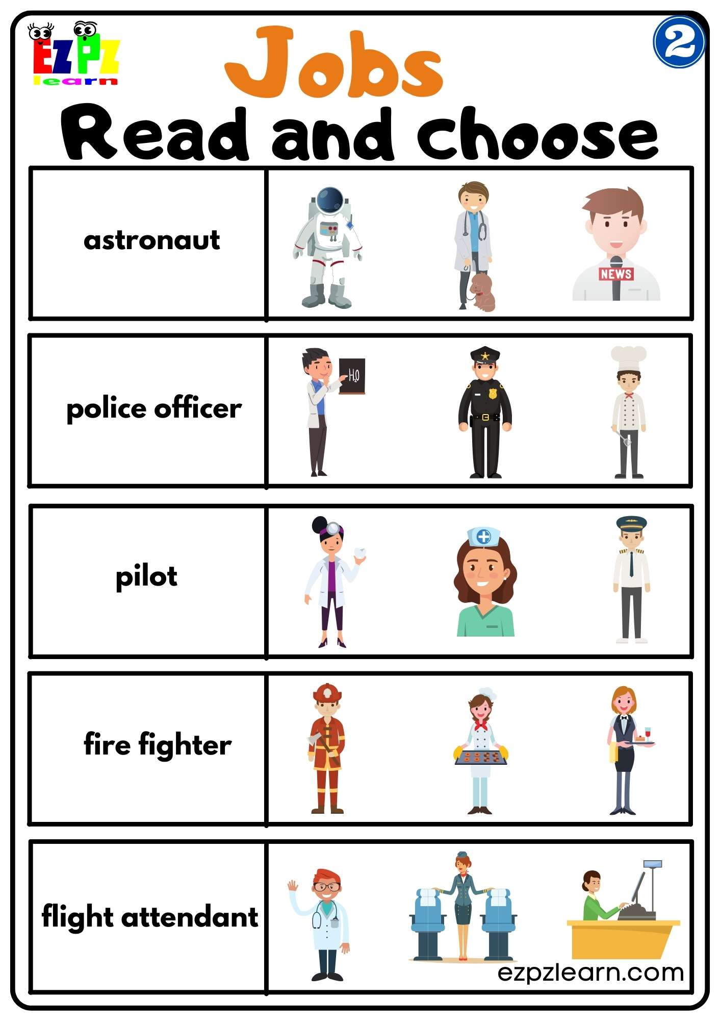 G2 Read and Choose Worksheet for ESL and K5 Students PDF Download ...