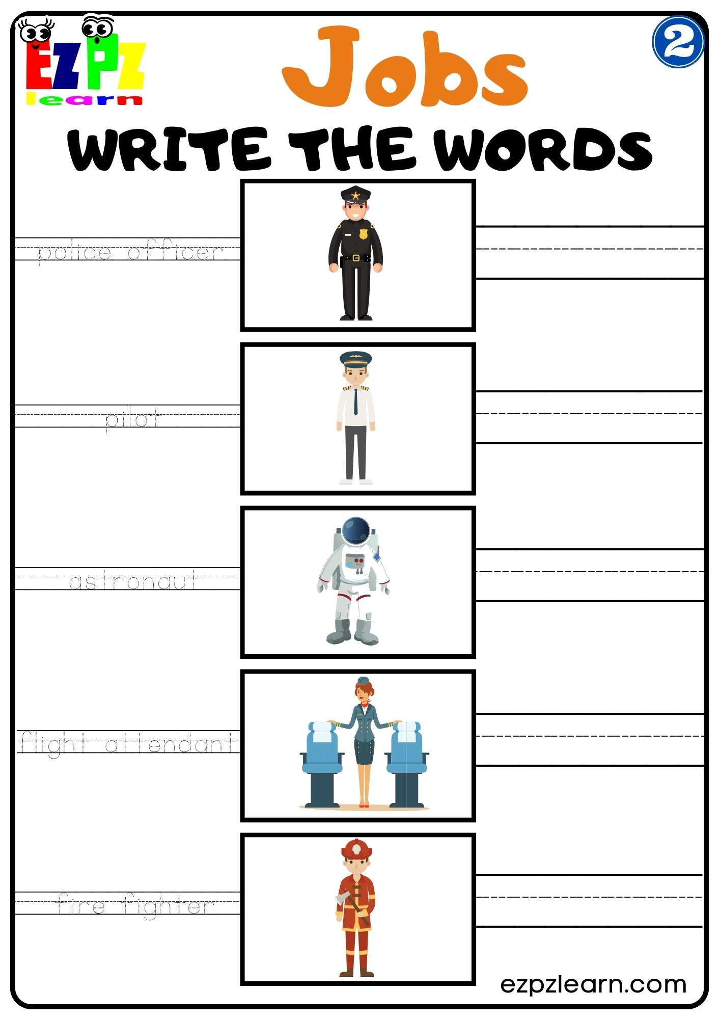 G2 Jobs Write the Words Worksheet for ESL and K5 Students PDF Download ...
