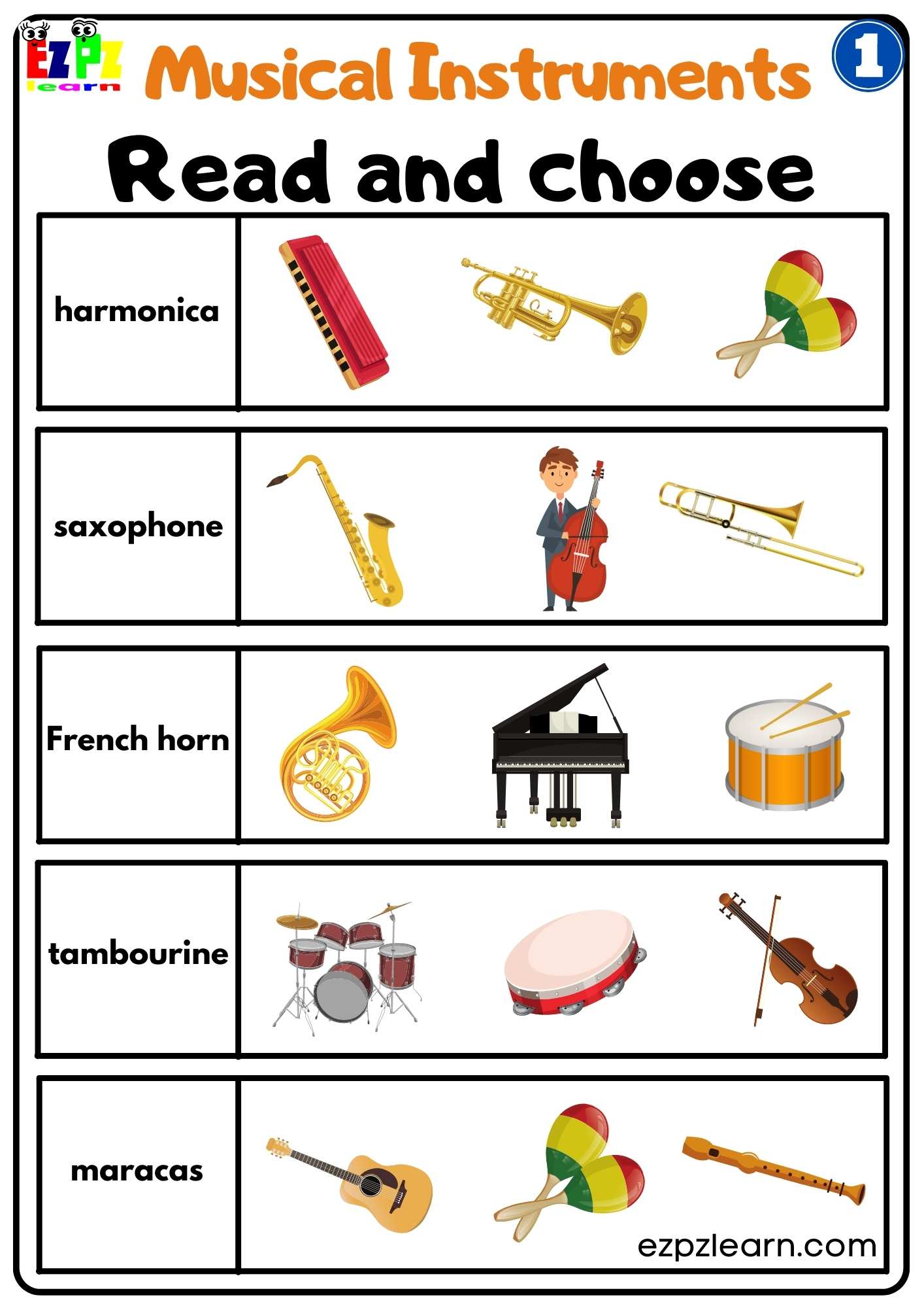 Musical Instruments - Ezpzlearn.com