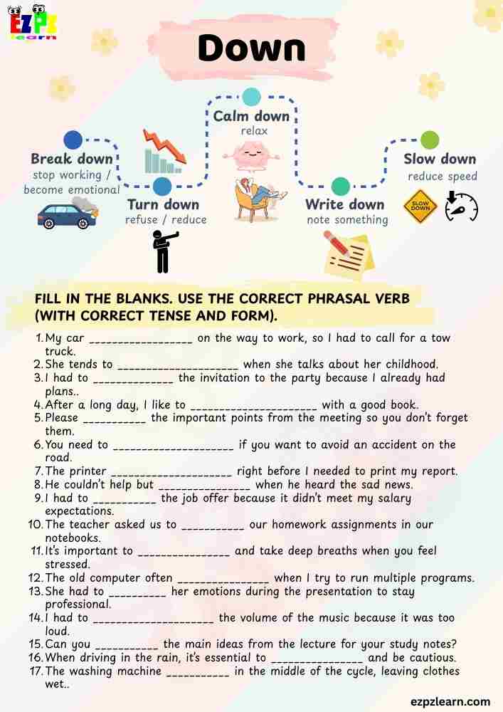 Phrasal Verbs - Ezpzlearn.com