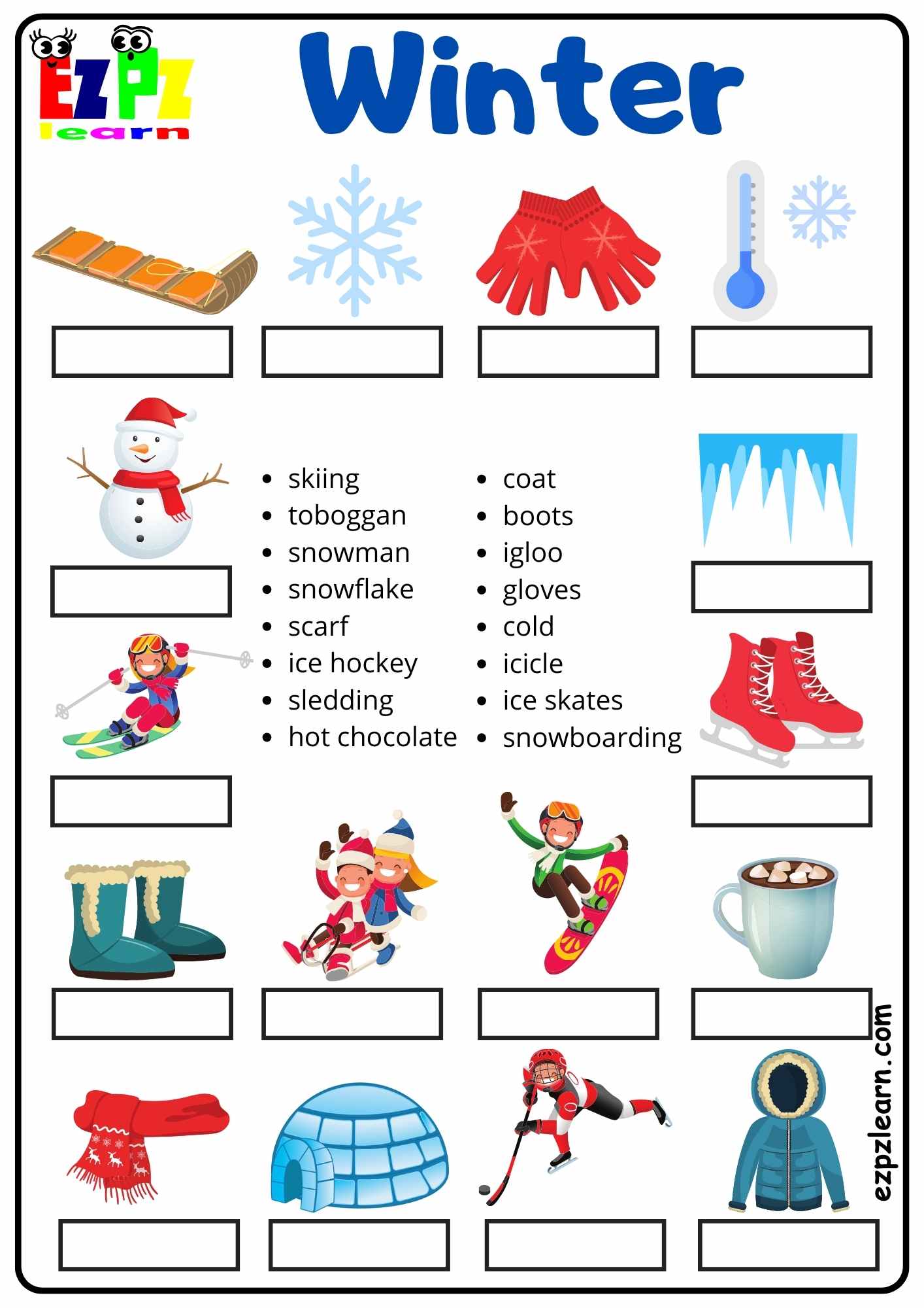 Winter Season - Ezpzlearn.com