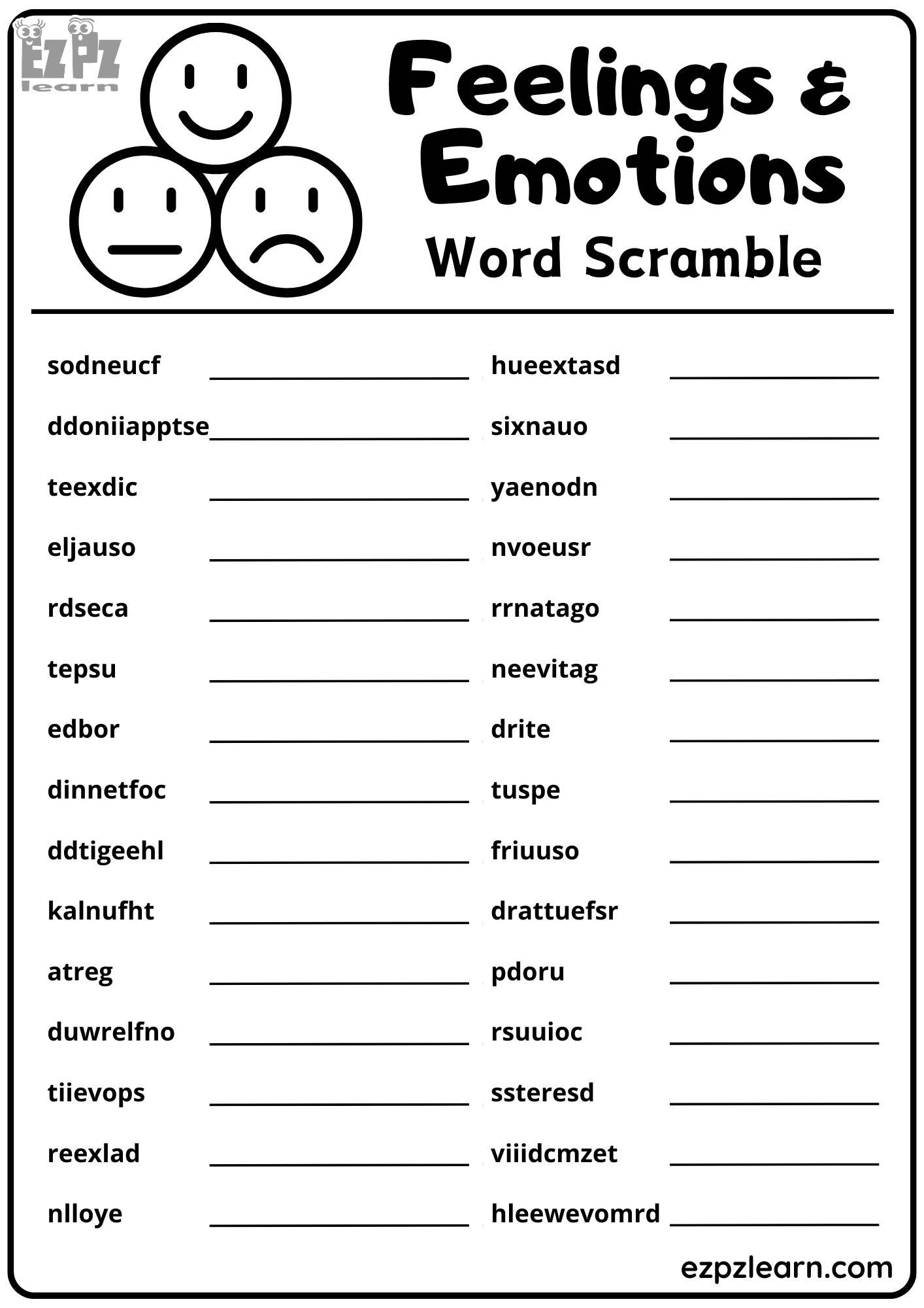 Word Scramble - Ezpzlearn.com