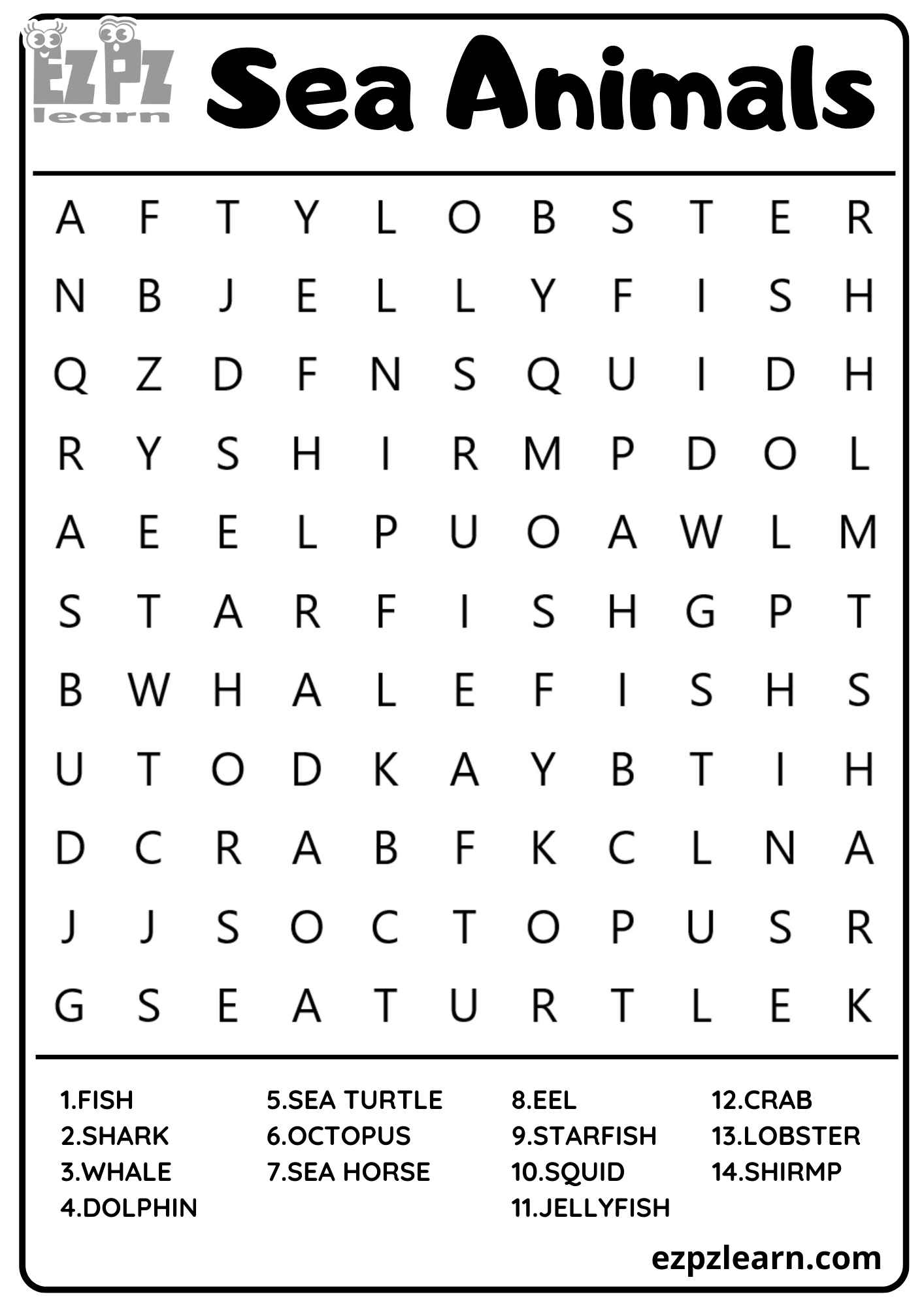 Word Search - Ezpzlearn.com