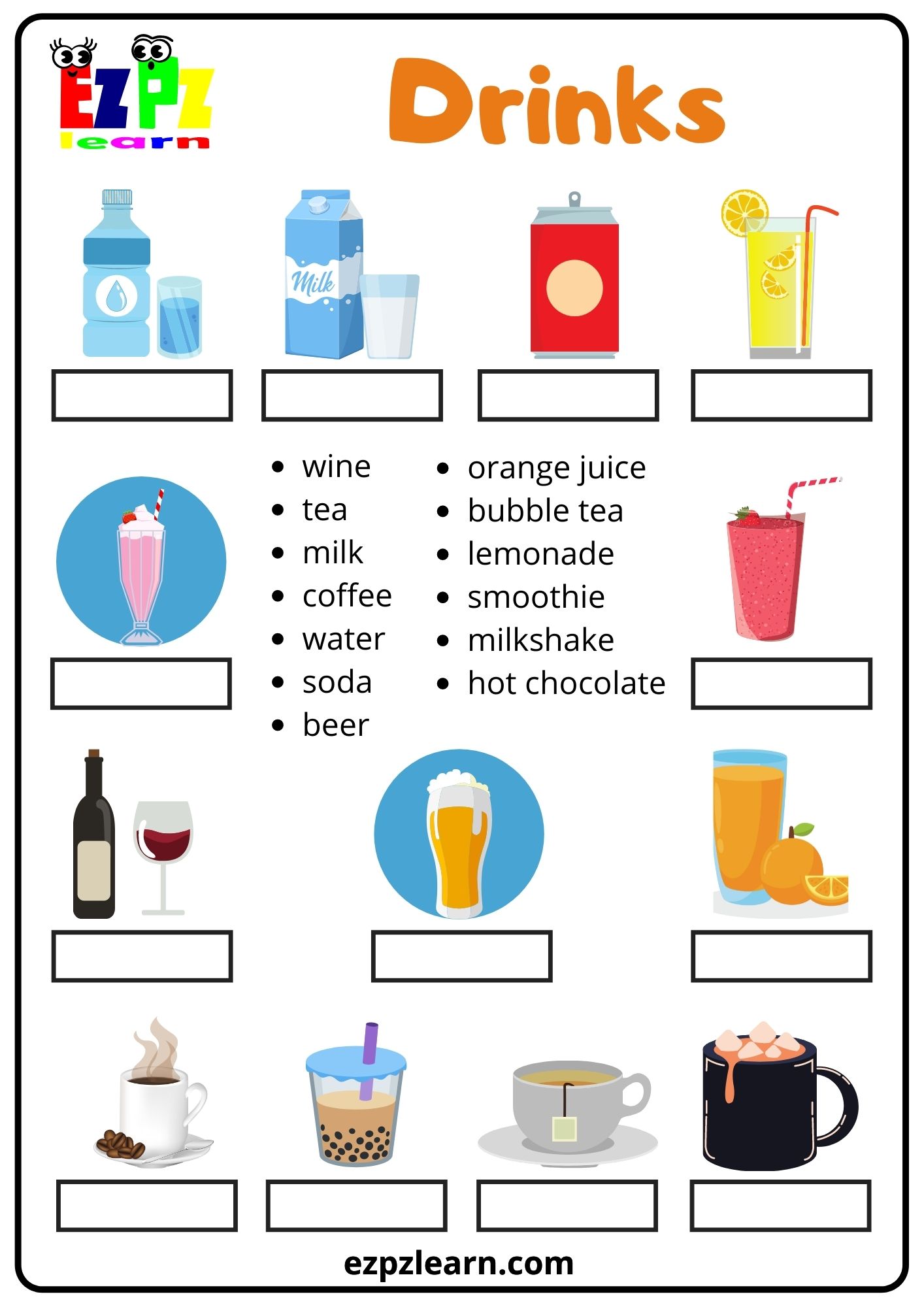 Drinks - Ezpzlearn.com