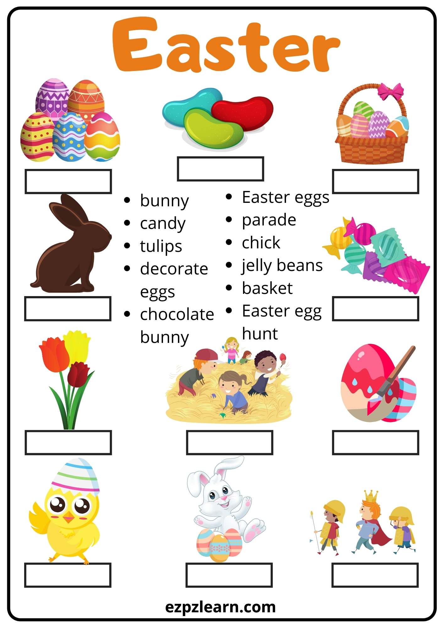 Word match for Easter - Ezpzlearn.com