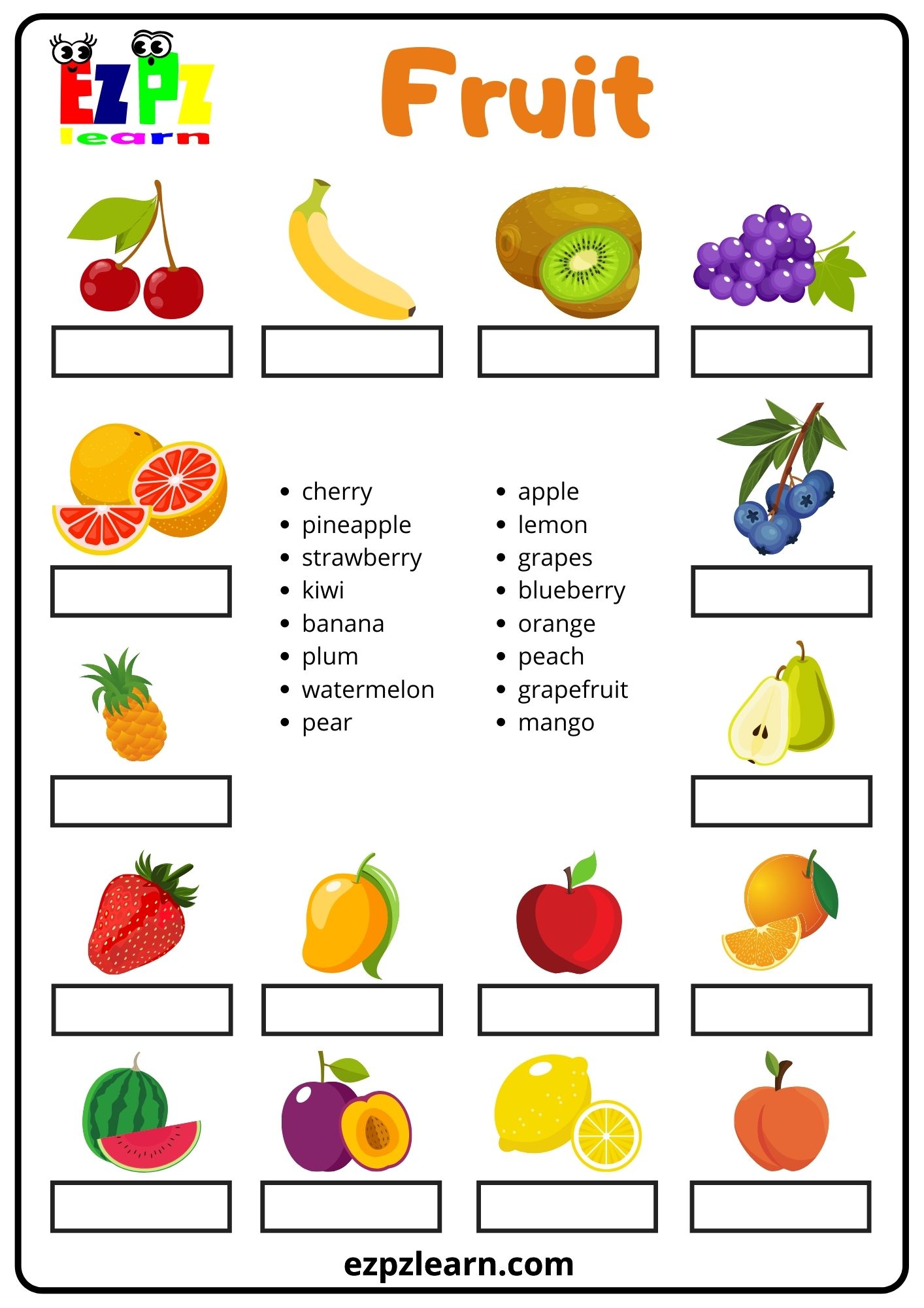 Fruit - Ezpzlearn.com
