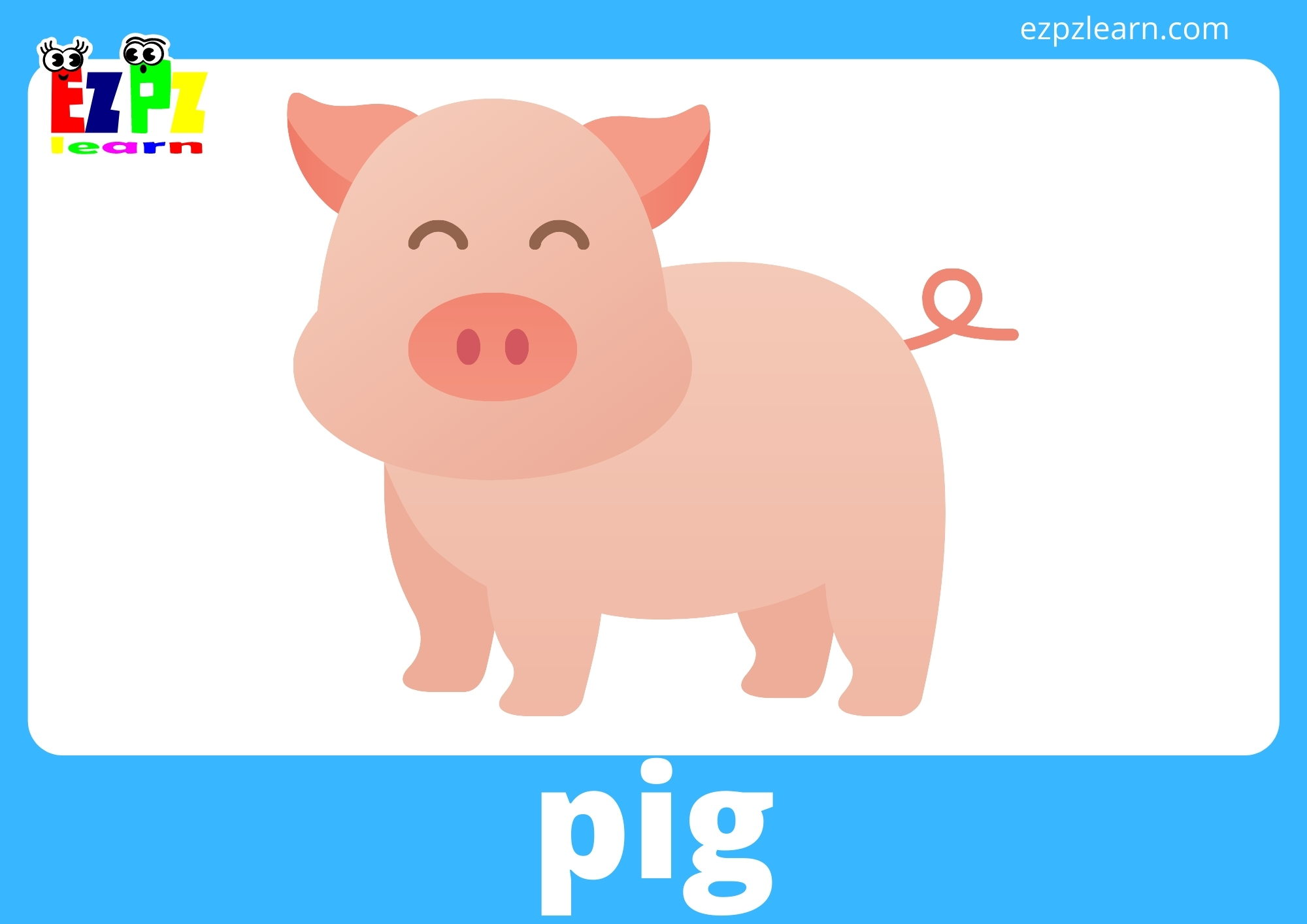Farm Animals Flashcards with Words Includes: pig, cow, chicken, horse ...