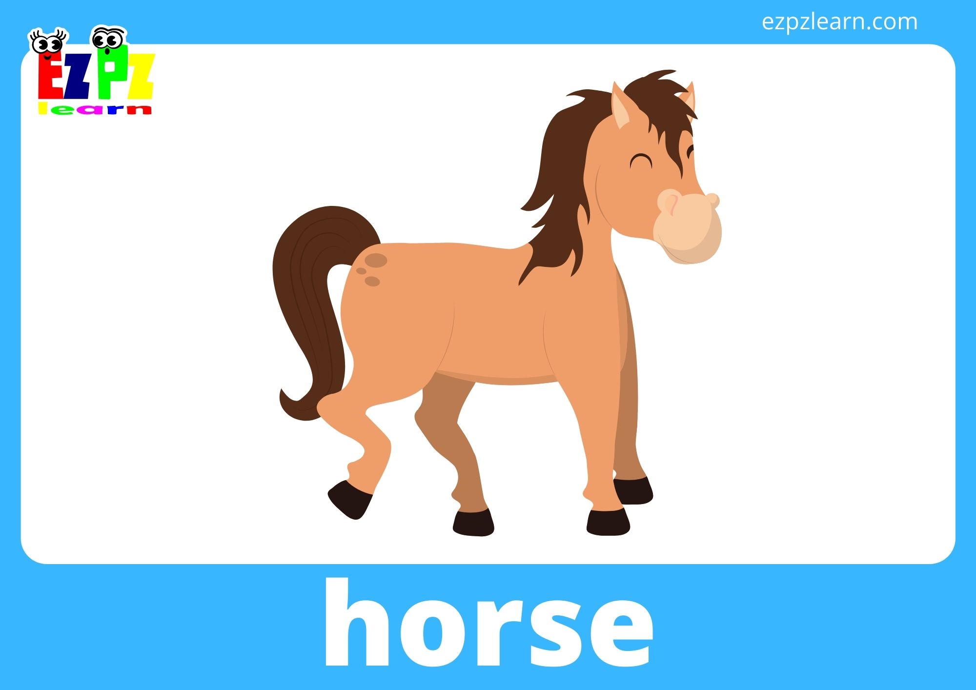Farm Animals Flashcards with Words Includes: pig, cow, chicken, horse ...