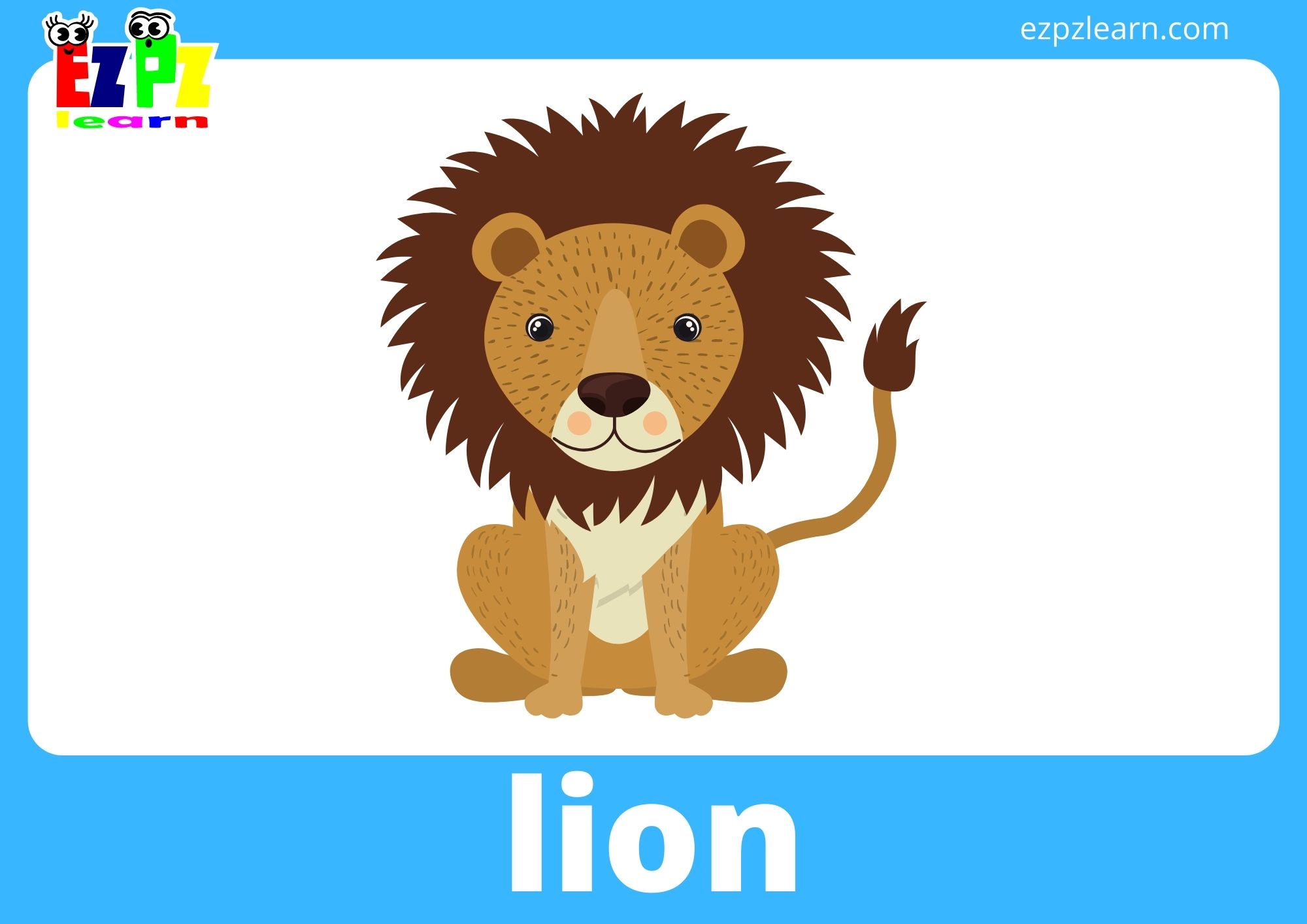 Wild Animal Flashcards With Words use online or free PDF download ...