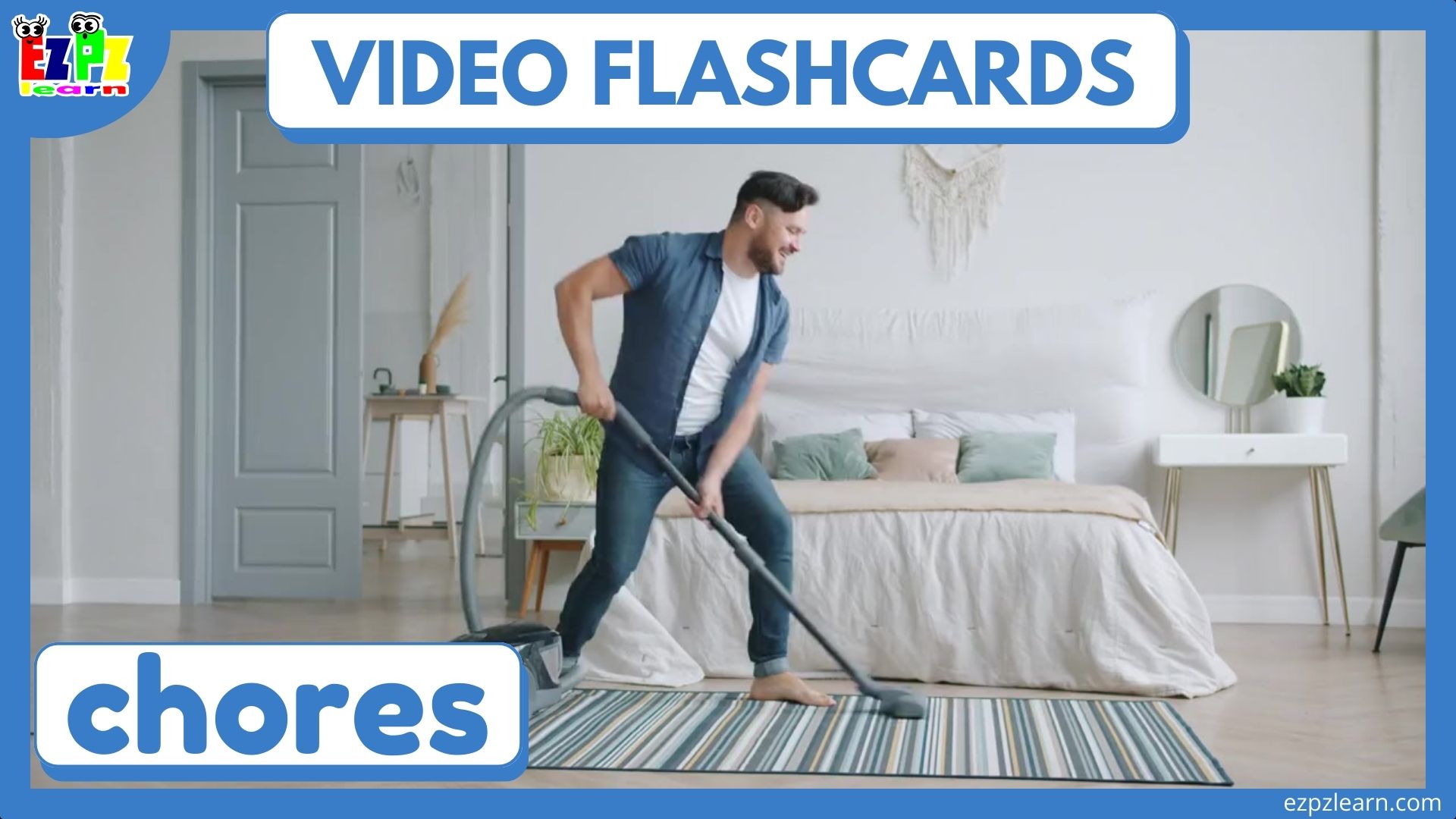 Chores Vocabulary Video Flashcards for English Language Learners and ...