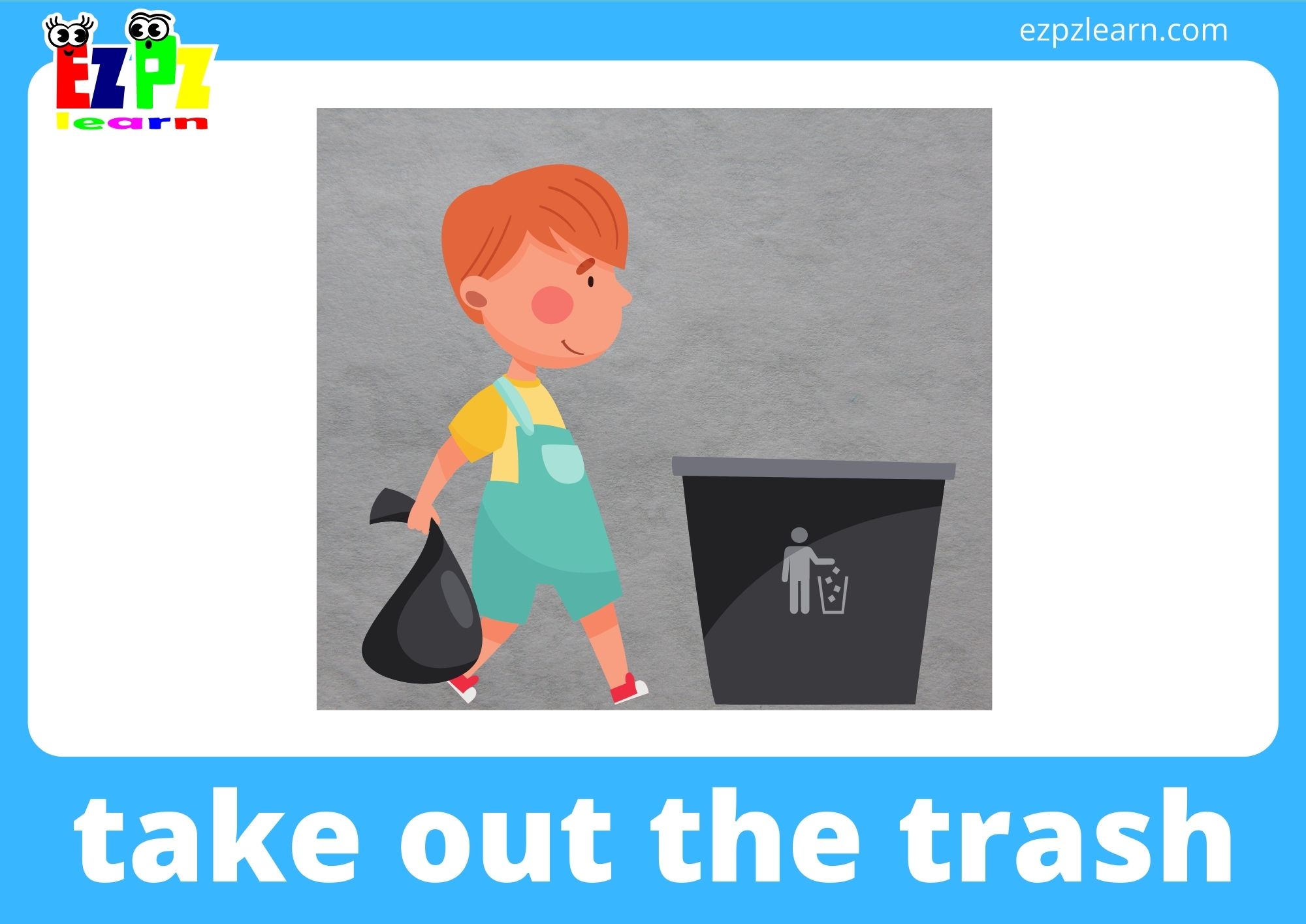 Chores Flashcards With Words View Online or PDF Download - Ezpzlearn.com