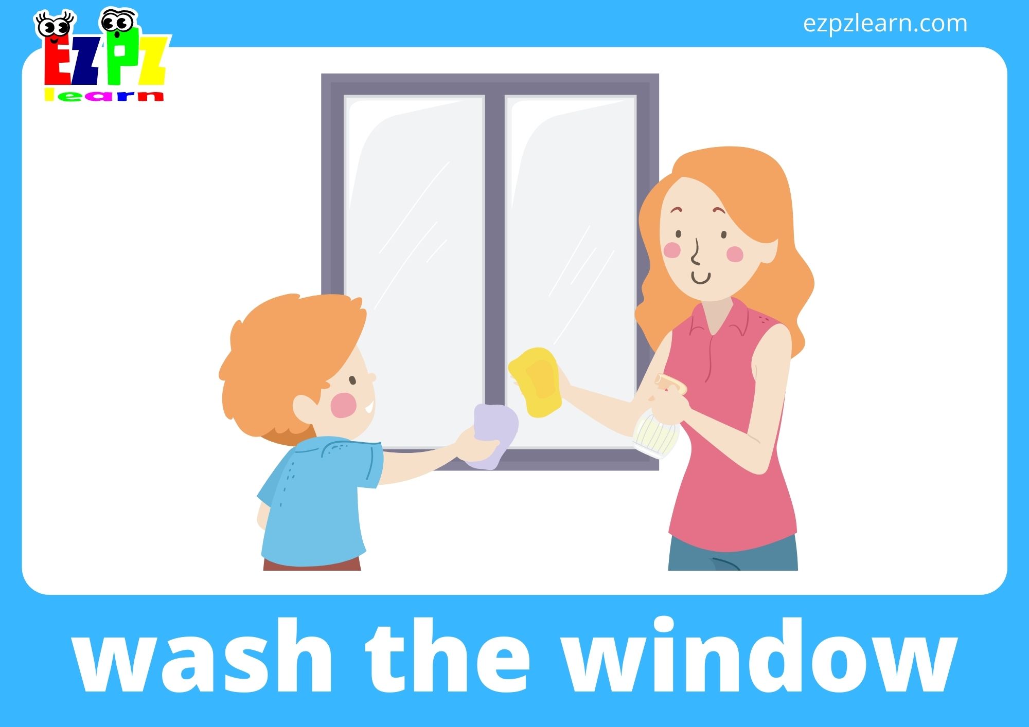 Chores Flashcards With Words View Online or PDF Download - Ezpzlearn.com
