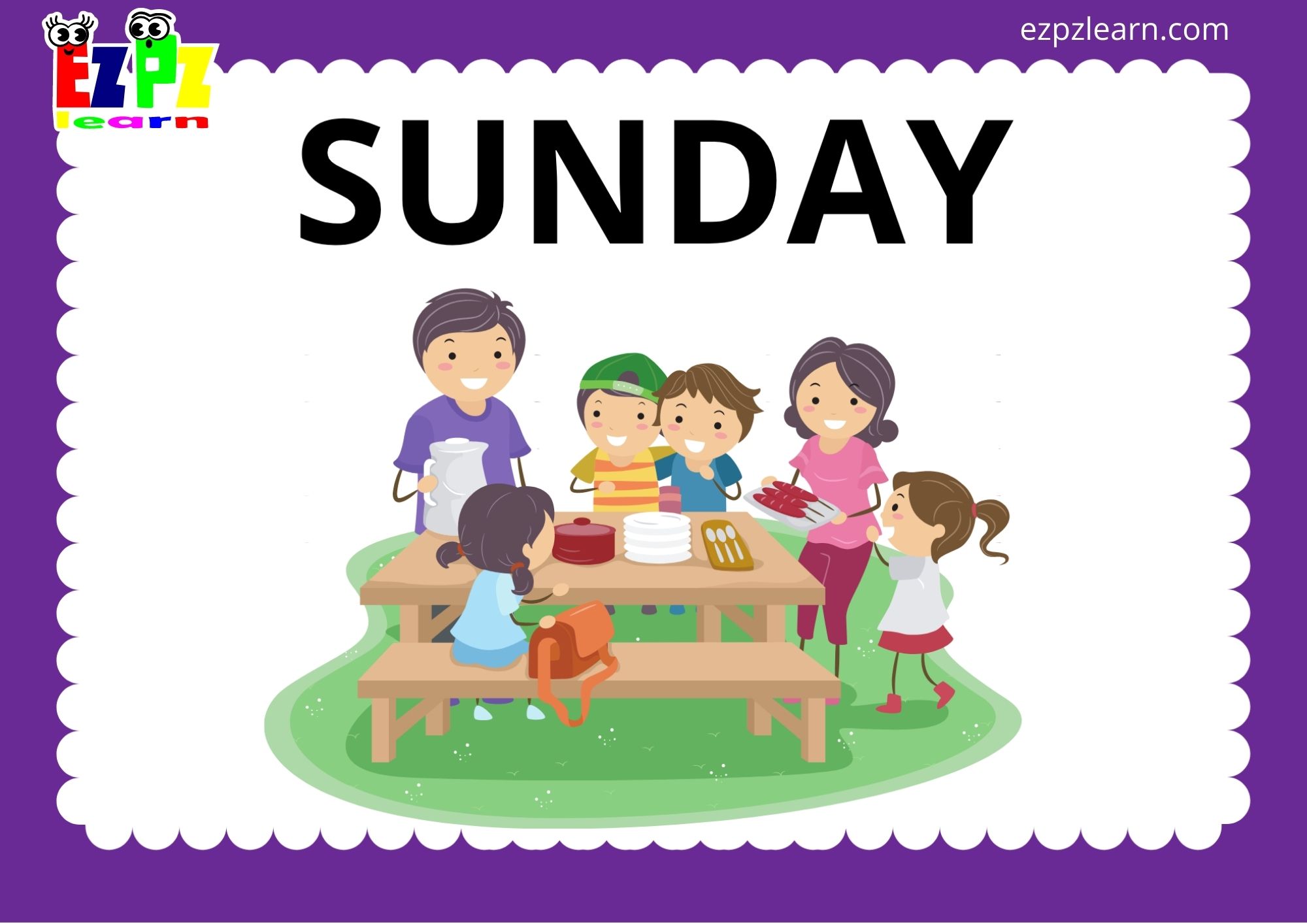 Days of the Week View Online or Free PDF Download - Ezpzlearn.com